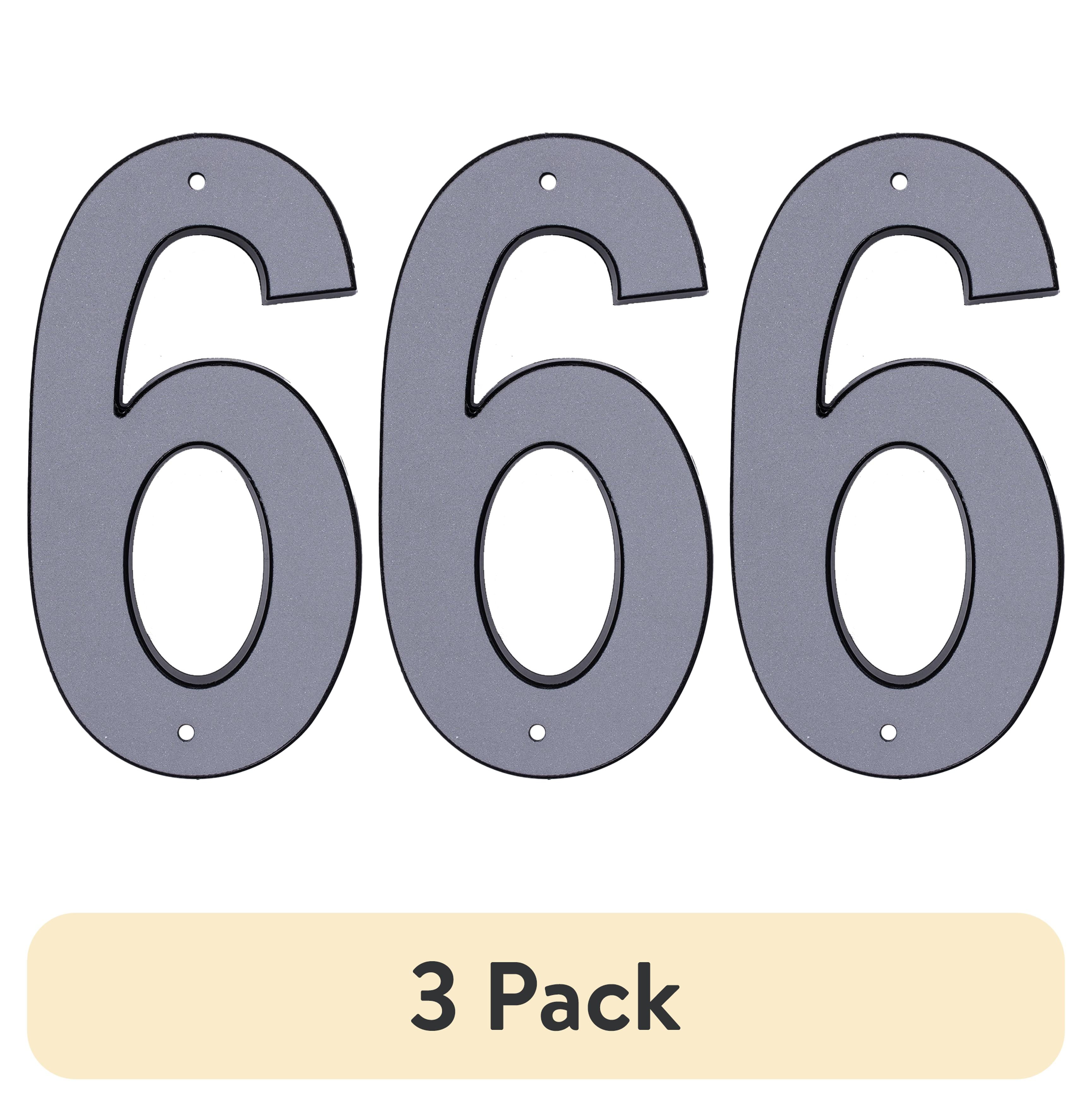 (3 pack) HY-KO 4" Reflective Plastic Modern Number 6 - Walmart.com