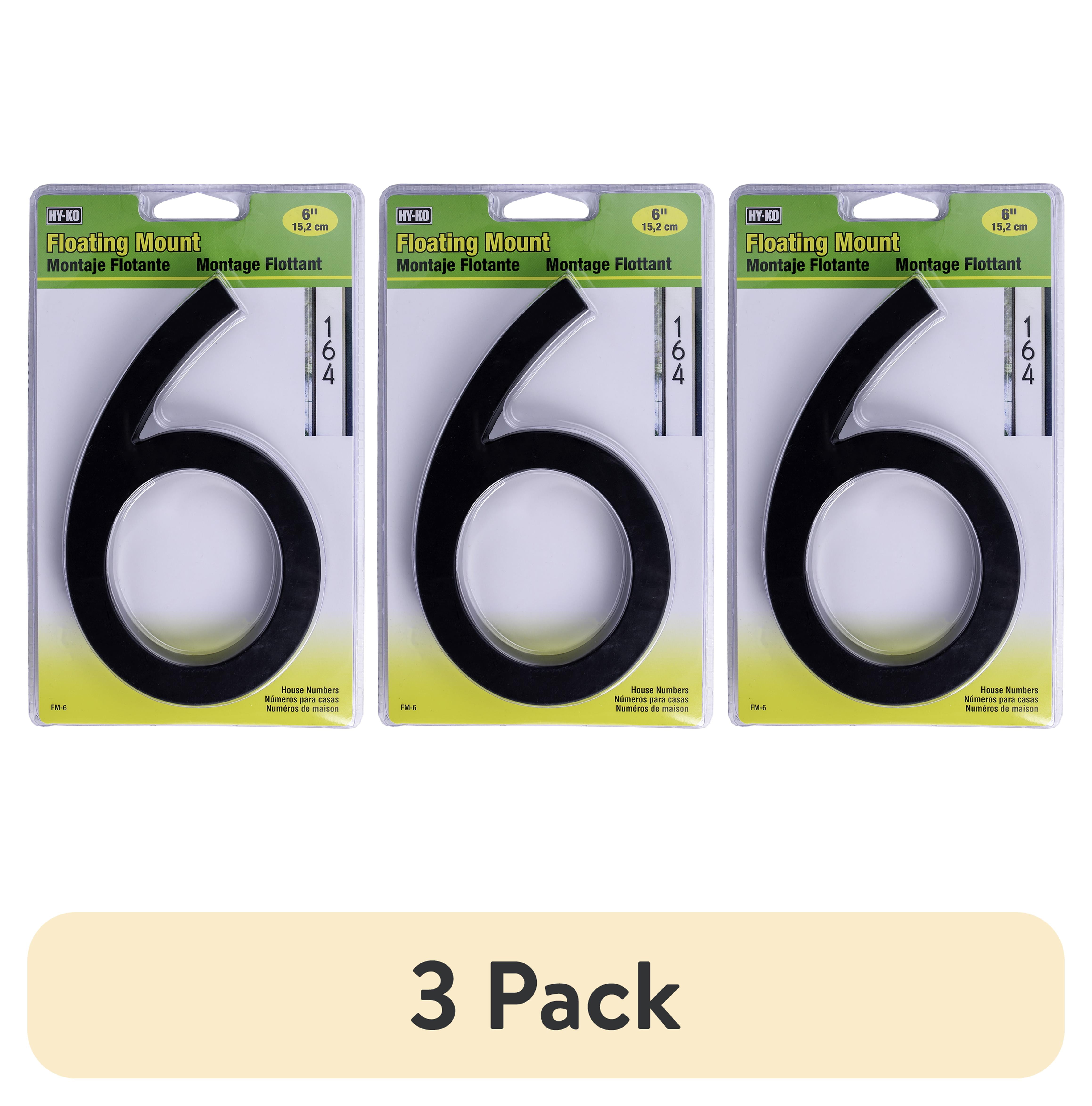 (3 pack) HY-KO 6" Black Floating Mount House Number 6 - Walmart.com
