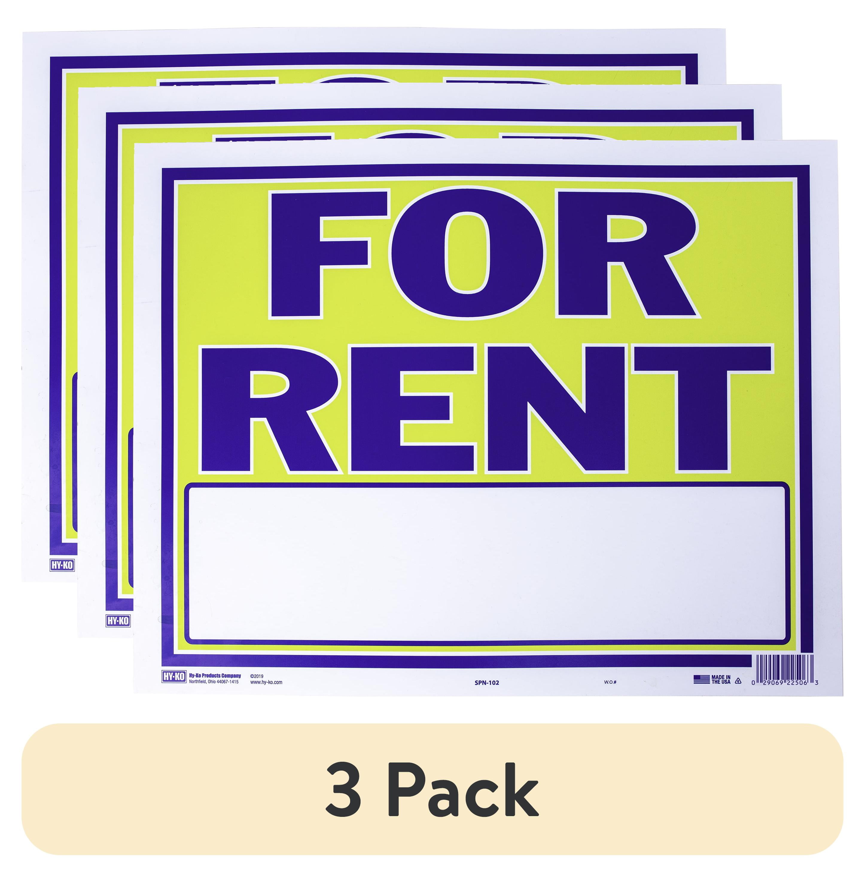 (3 pack) HY-KO Large Neon For Rent Sign - Walmart.com