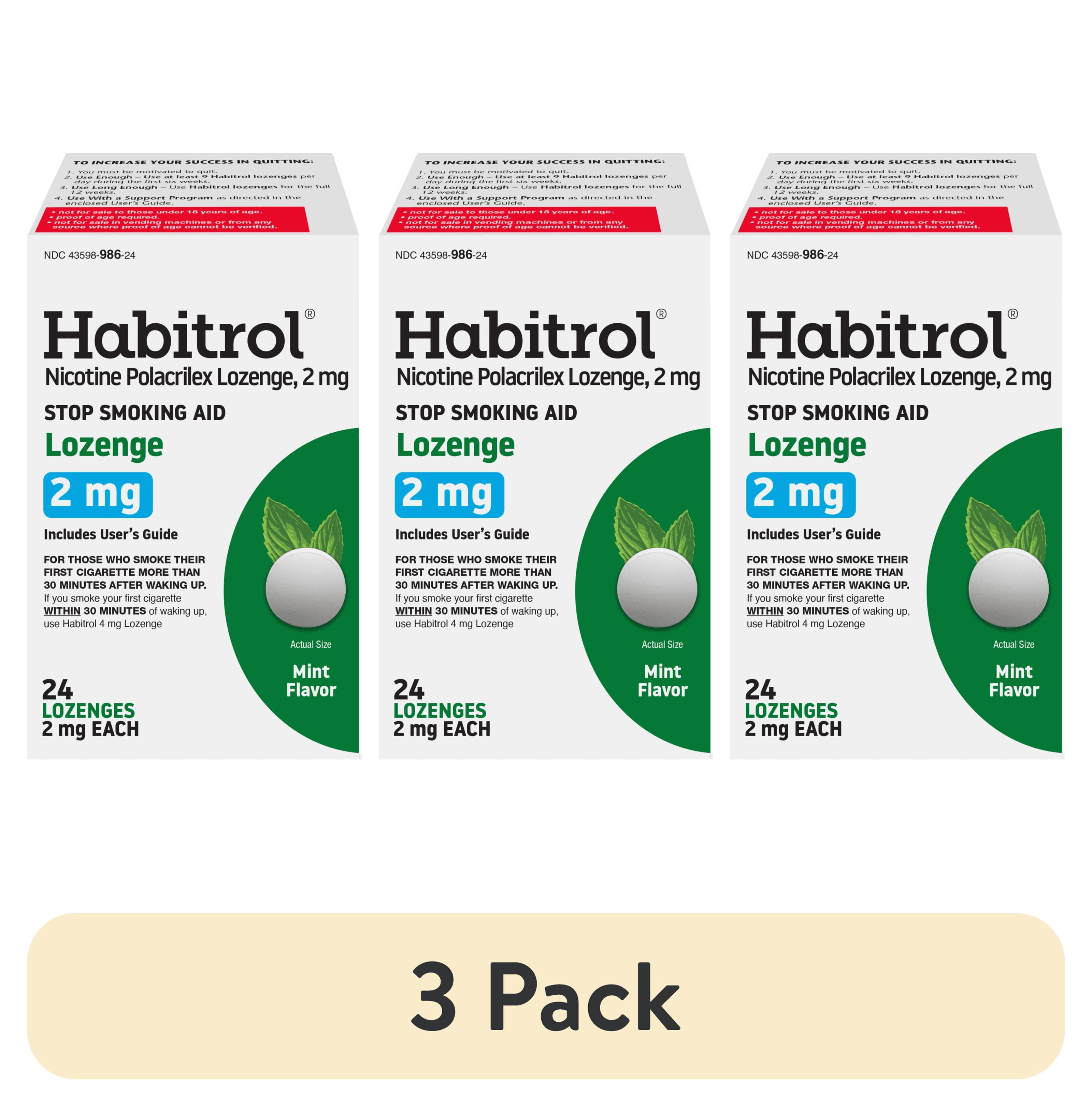 (3 pack) Habitrol Nicotine Lozenges 2mg Mint Flavor Stop Smoking Aid to ...