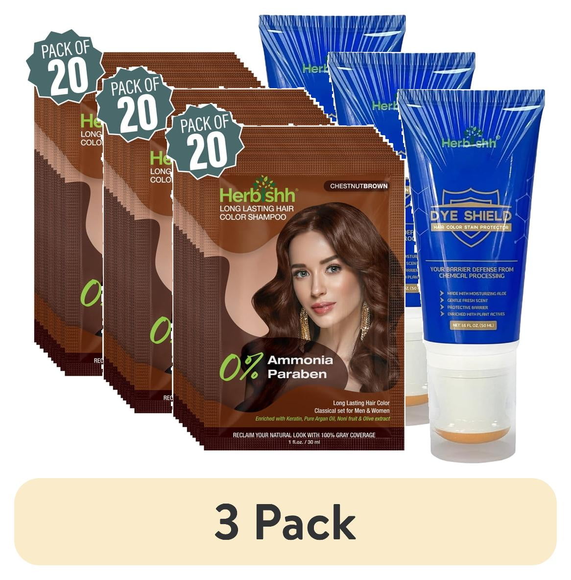 (3 pack) Hair Color Shampoo – Pack of 10 – 3-in-1 Dye, Conditioner ...