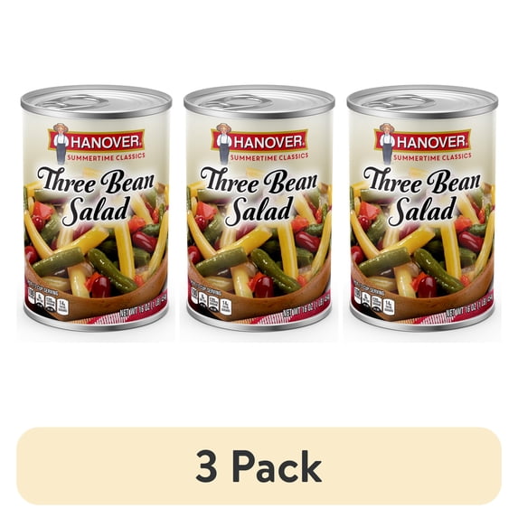 (3 pack) Hanover Premium Three Bean Salad, 16 oz Can – Canned Bean ...