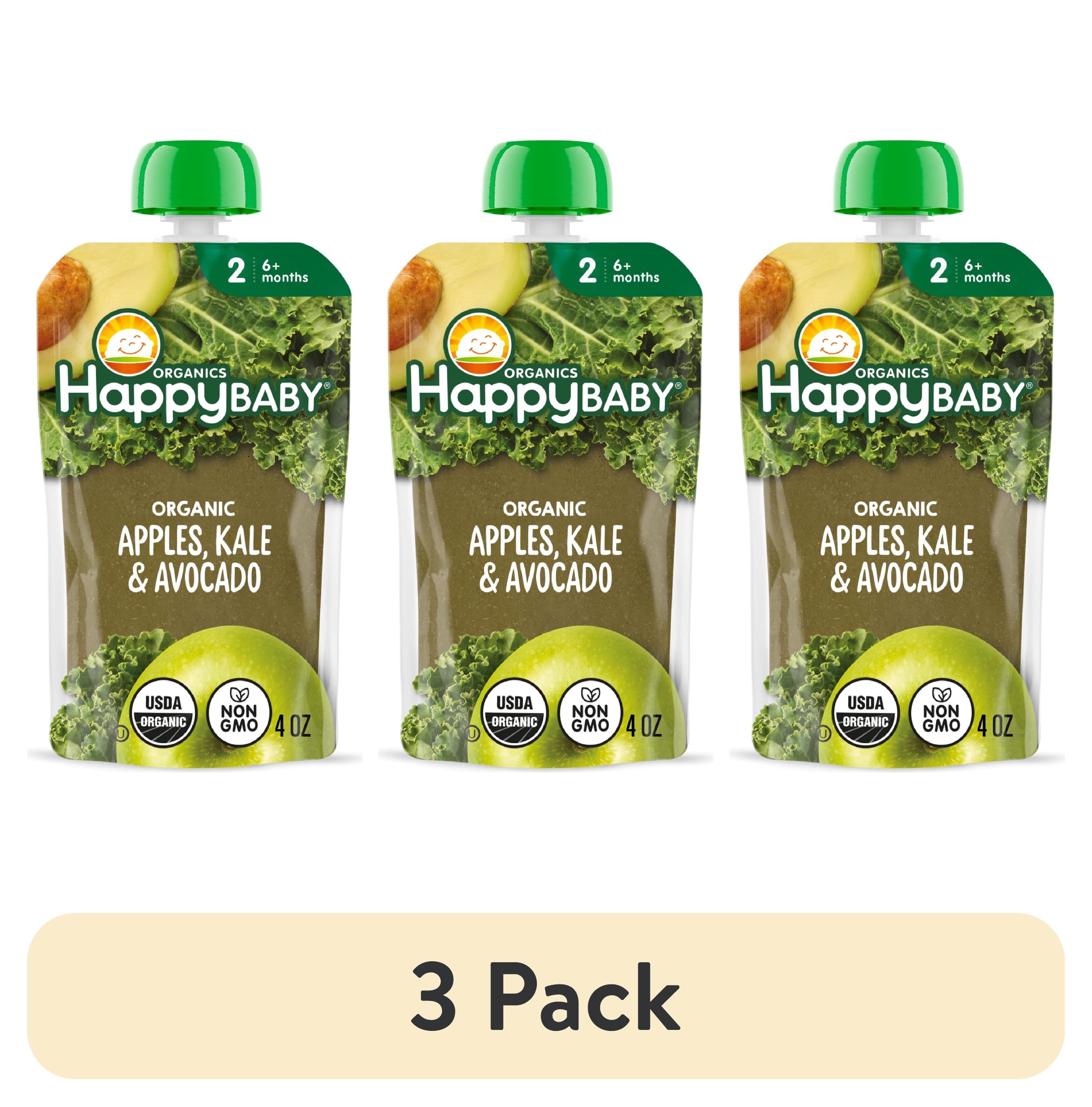 (3 pack) Happy Baby Clearly Crafted, Stage 2 Organic Baby Food, Apple ...