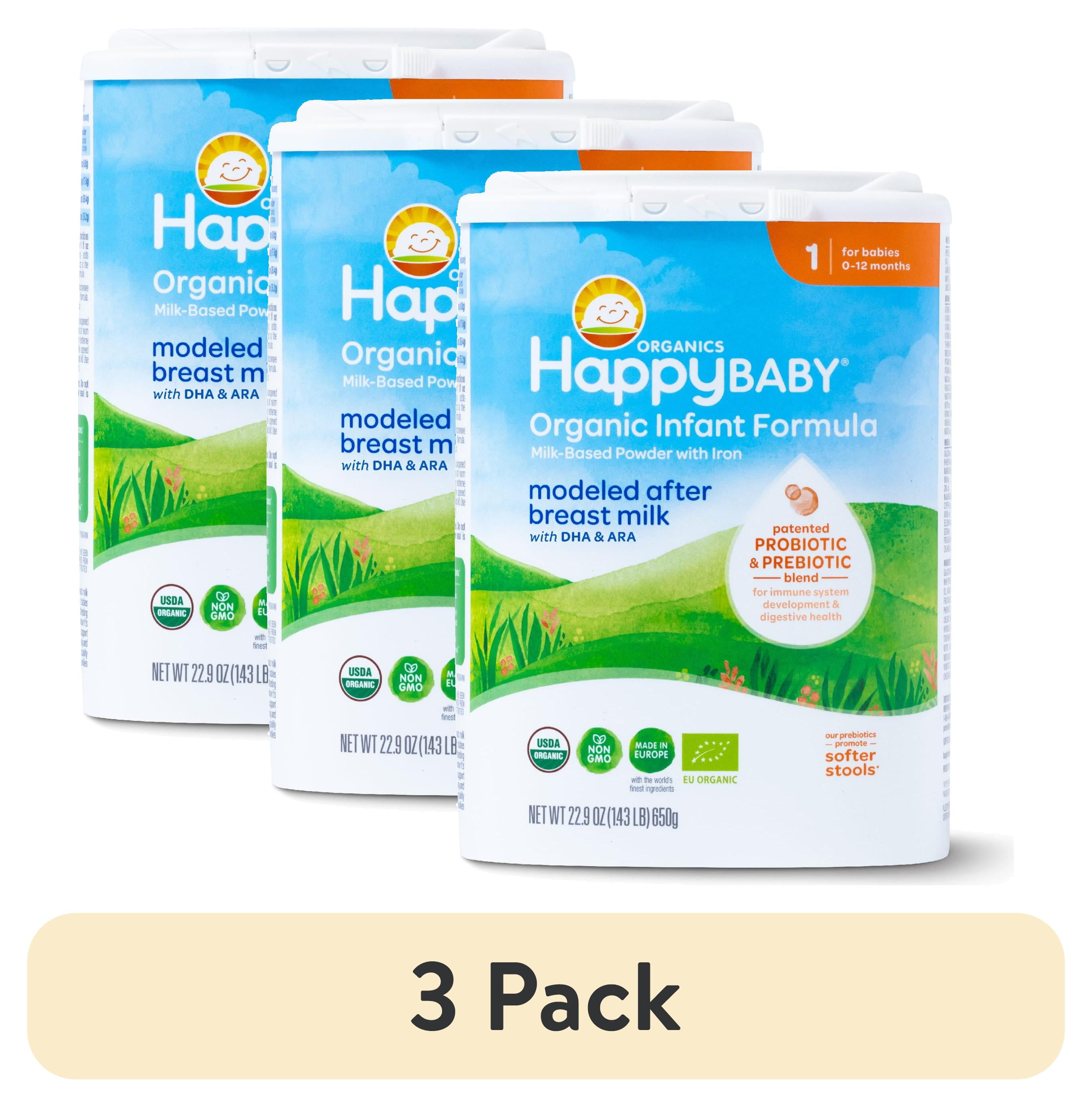 (3 pack) Happy Baby Organics Stage 1 Organic Infant Formula with ...