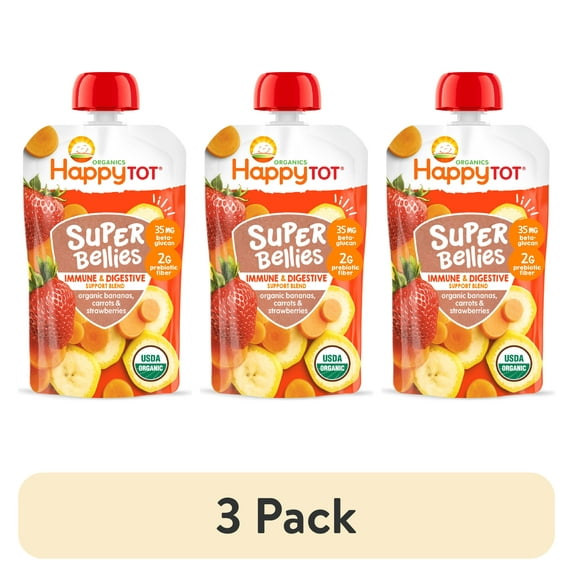 (3 pack) Happy Tot Organics Super Bellies Stage 4, Bananas Carrots ...