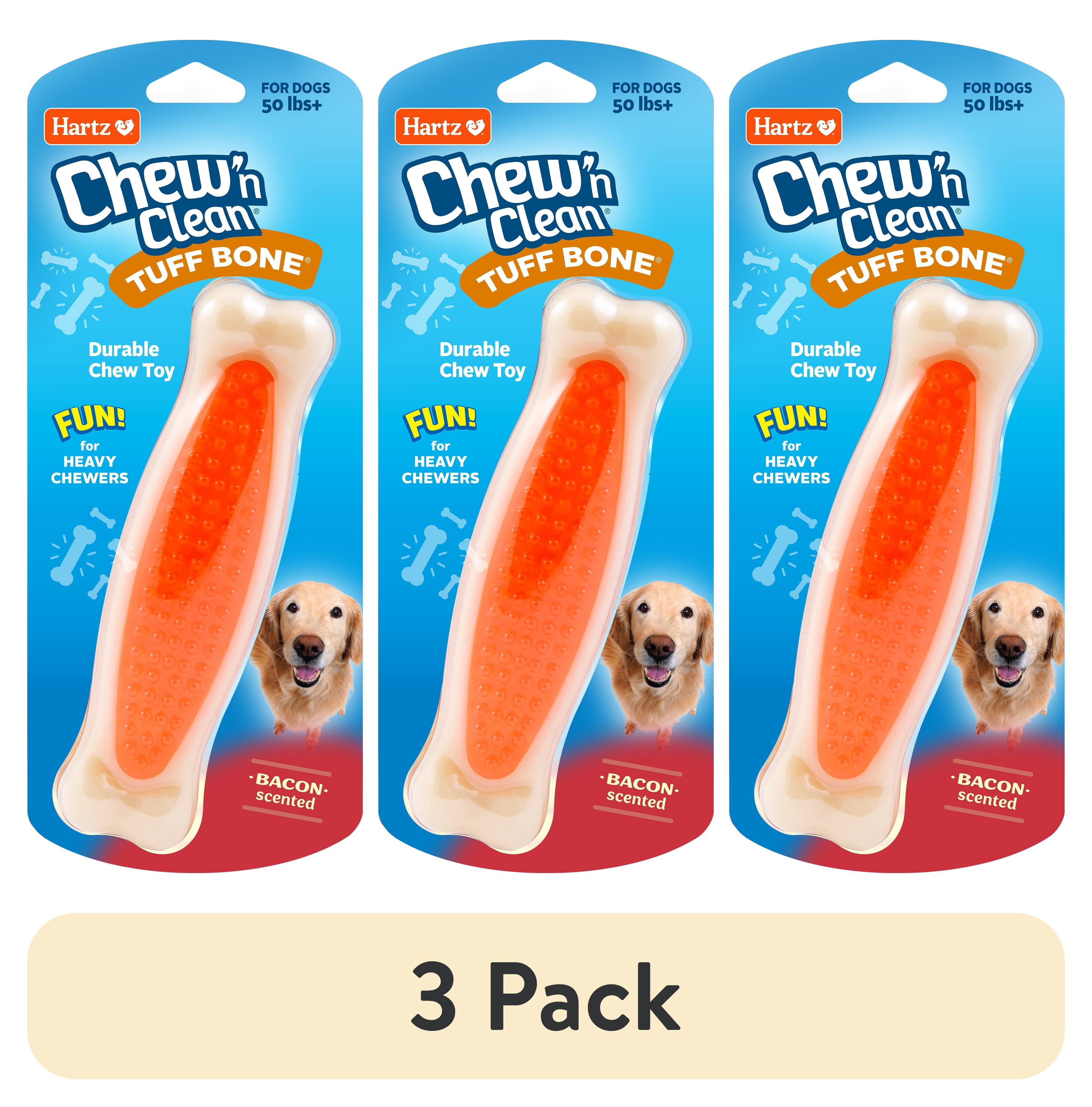 (3 pack) Hartz Chew 'n Clean Tuff Bone Dog Toy, Large, Color May Vary ...