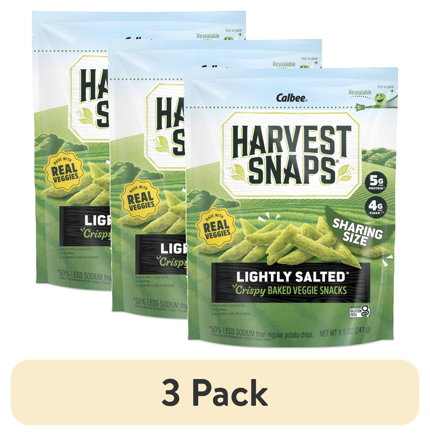 (3 pack) Harvest Snaps Snack Crisps Lightly Salted 8.5 Oz Bag - Walmart.com
