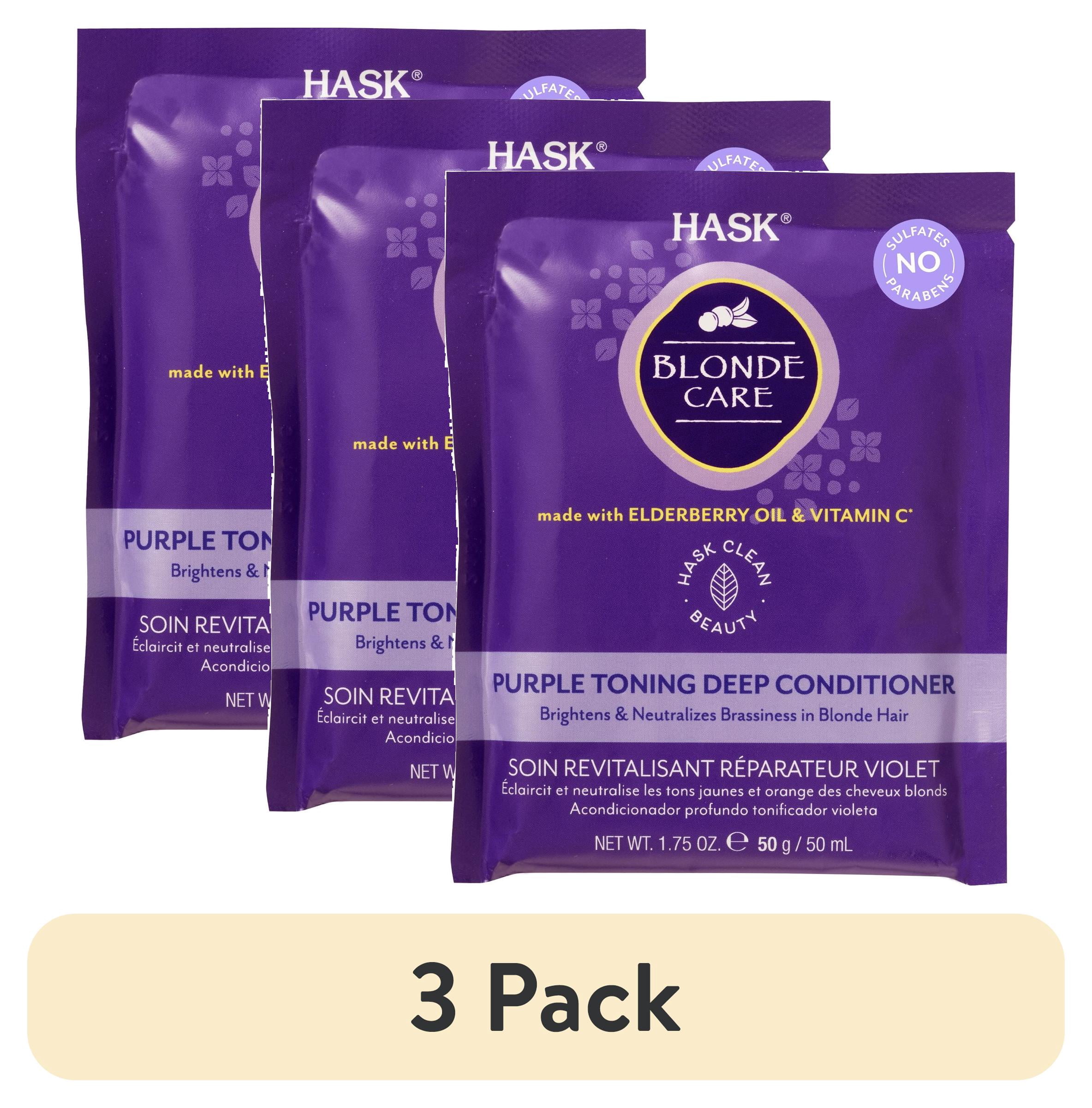 (3 pack) Hask Blonde Care Color Protection Sulfate-Free Purple Toning ...