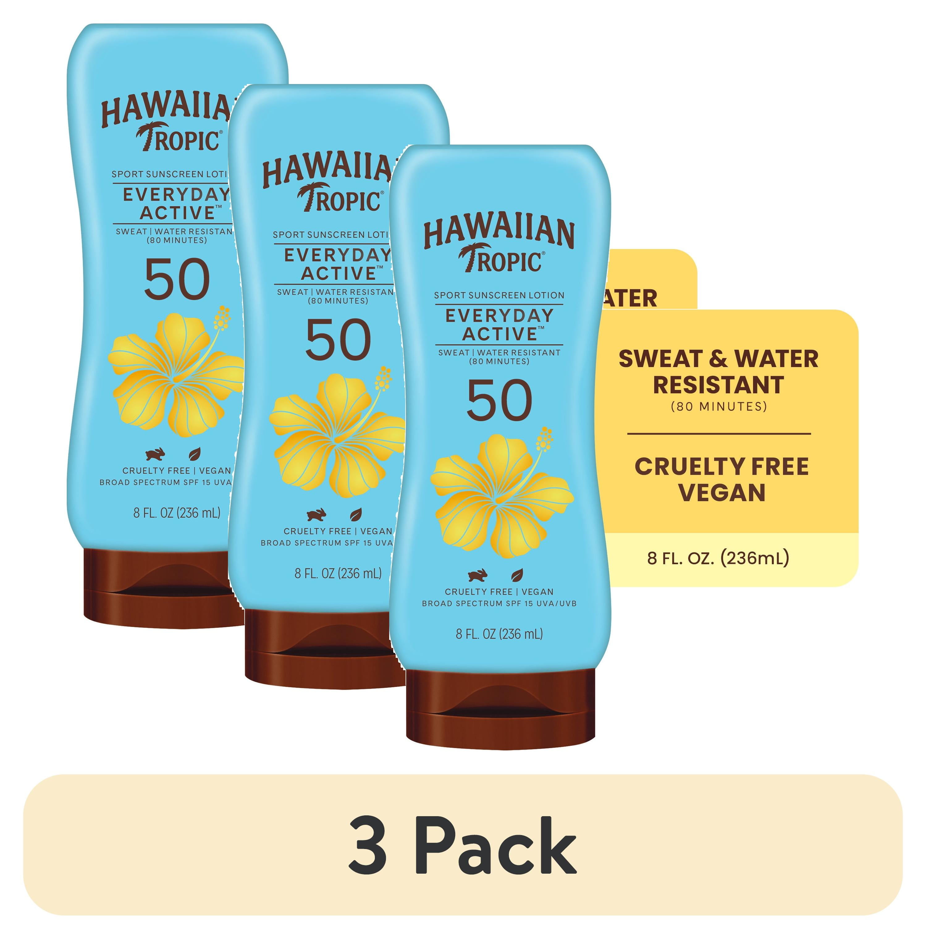 (3 pack) Hawaiian Tropic Everyday Active Sunscreen Lotion, 50 SPF, 8 fl ...
