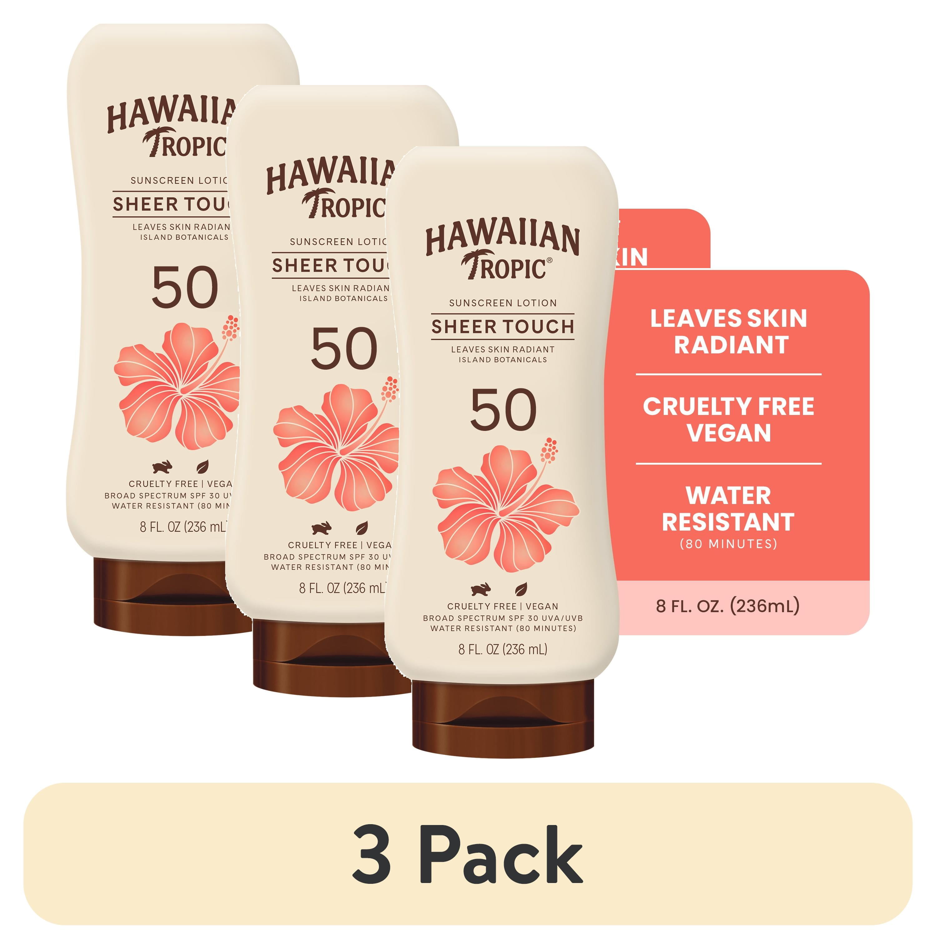 (3 pack) Hawaiian Tropic Sheer Touch Ultra Radiance 50 SPF Adult ...