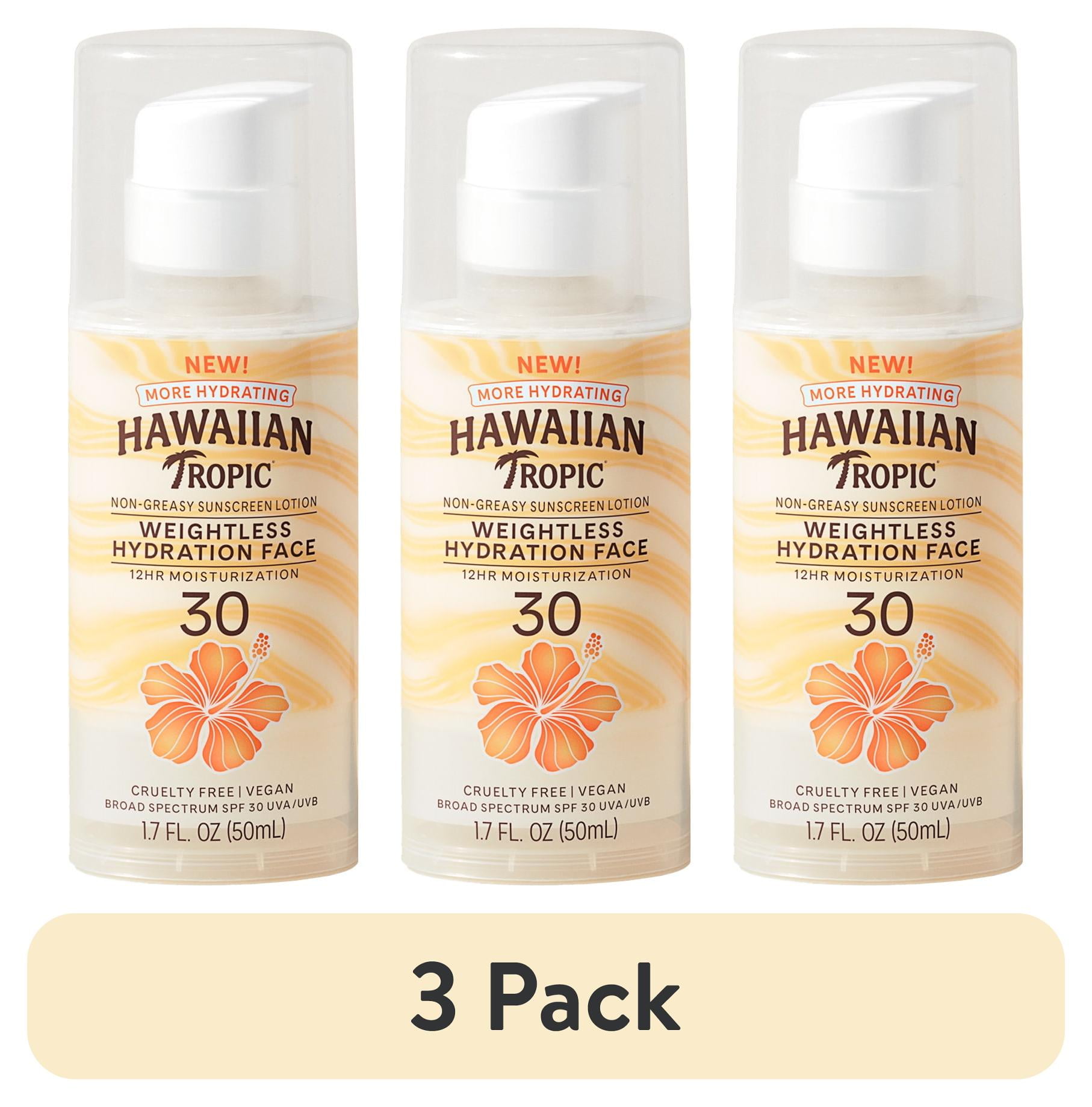 (3 pack) Hawaiian Tropic Weightless Hydration Lotion Sunscreen for Face ...