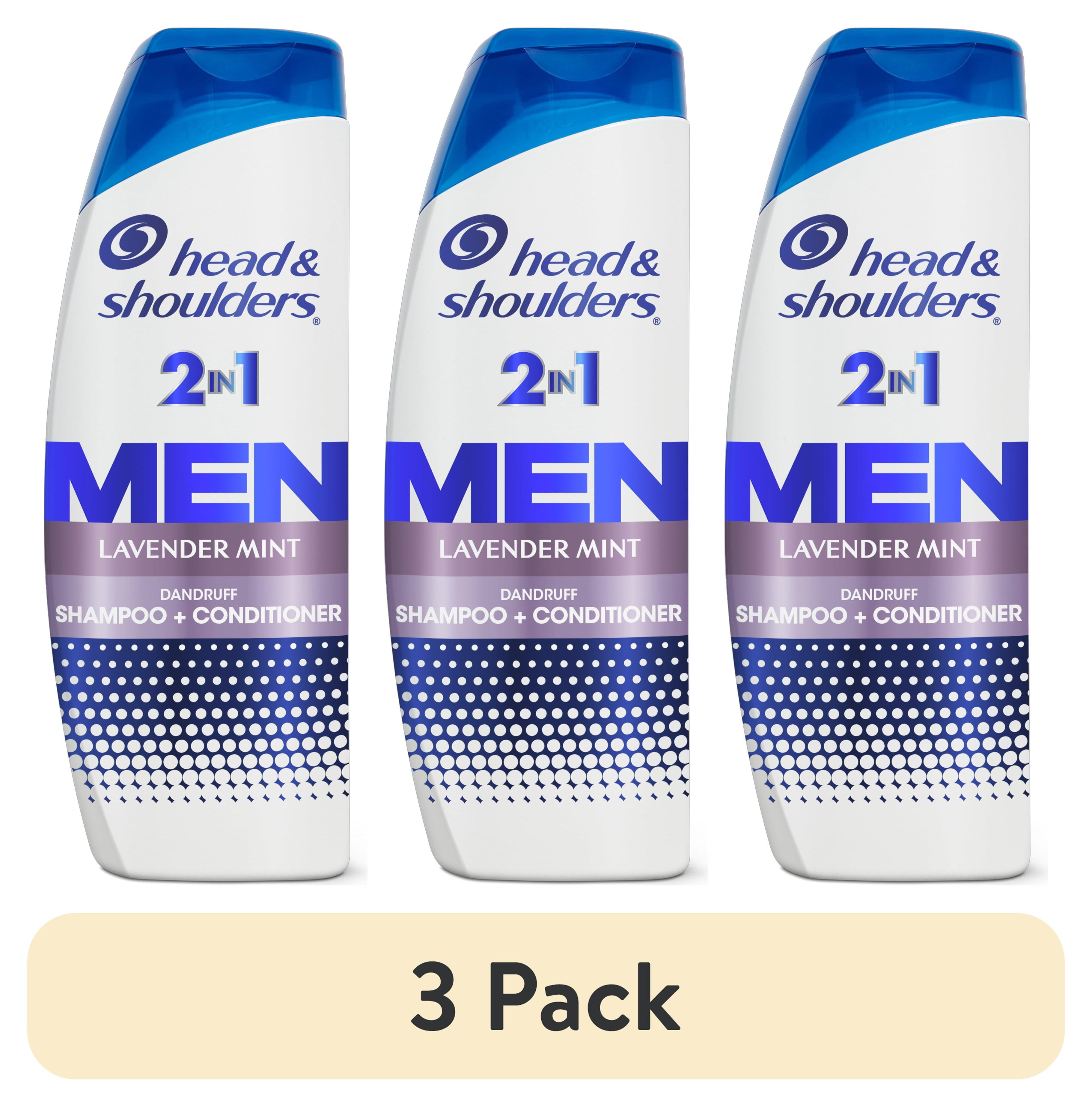 (3 pack) Head and Shoulders Men 2 in 1 Dandruff Shampoo and Conditioner, Lavender Mint, 12.5 oz ...