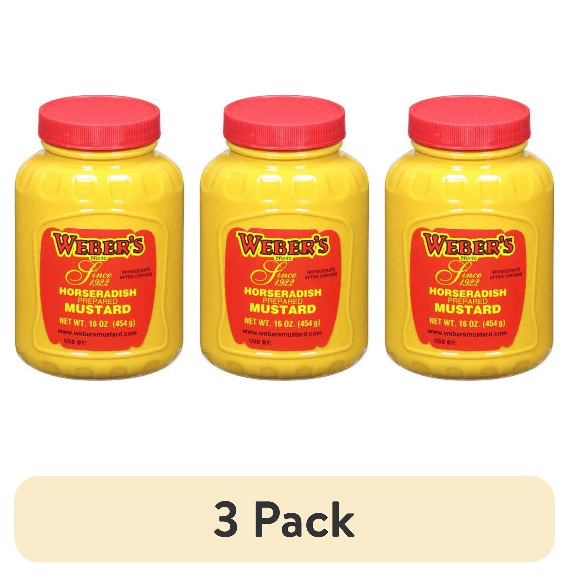 (3 pack) Heintz & Weber Webers Horseradish Prepared Mustard, 16 oz ...