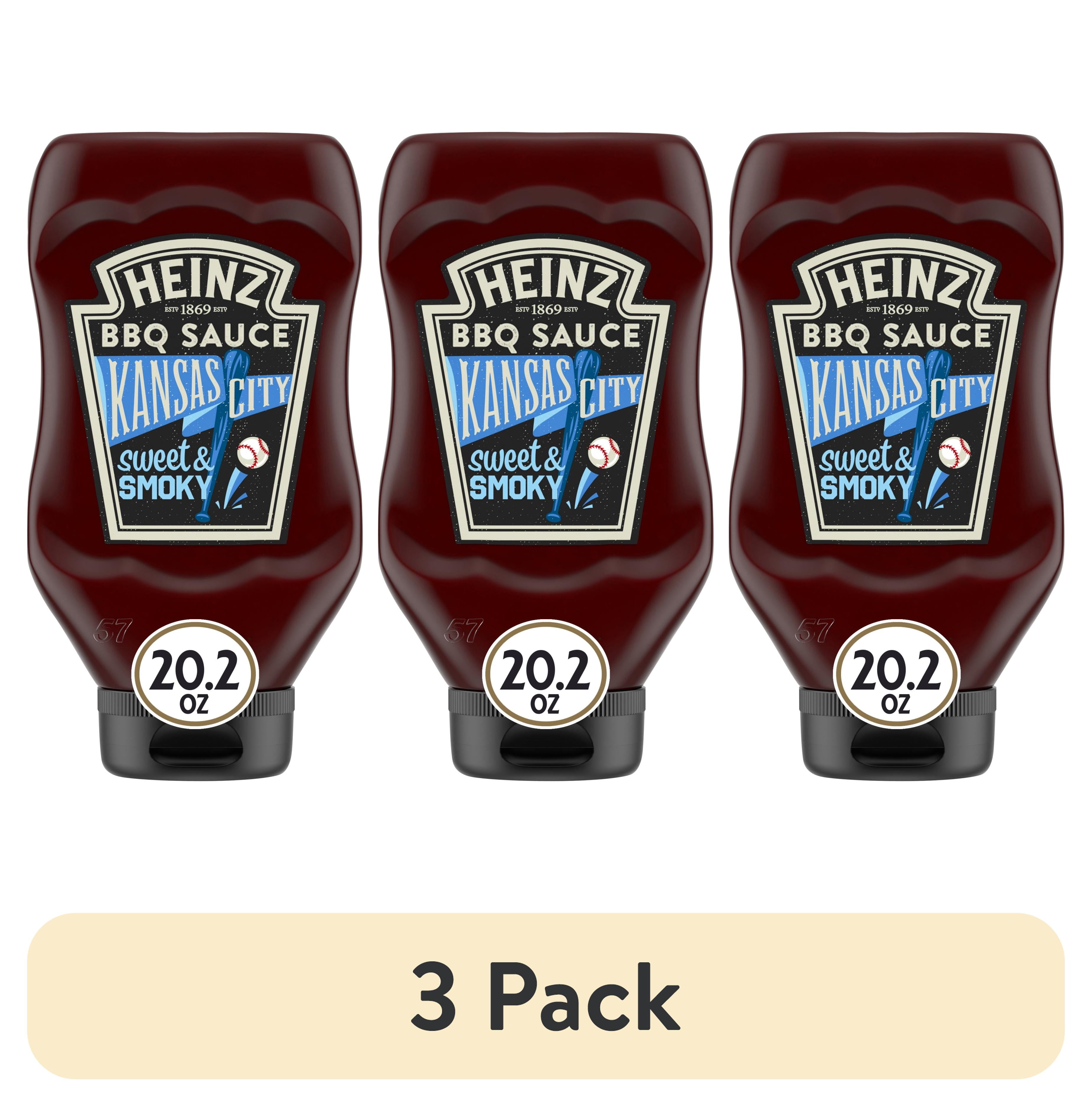 (3 pack) Heinz Kansas City Style Sweet & Smoky BBQ Sauce, 20.2 oz ...