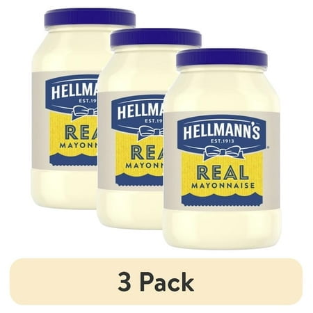 (3 pack) Hellmann's Real Mayonnaise, Sandwich Spread Condiments, 48 oz ...