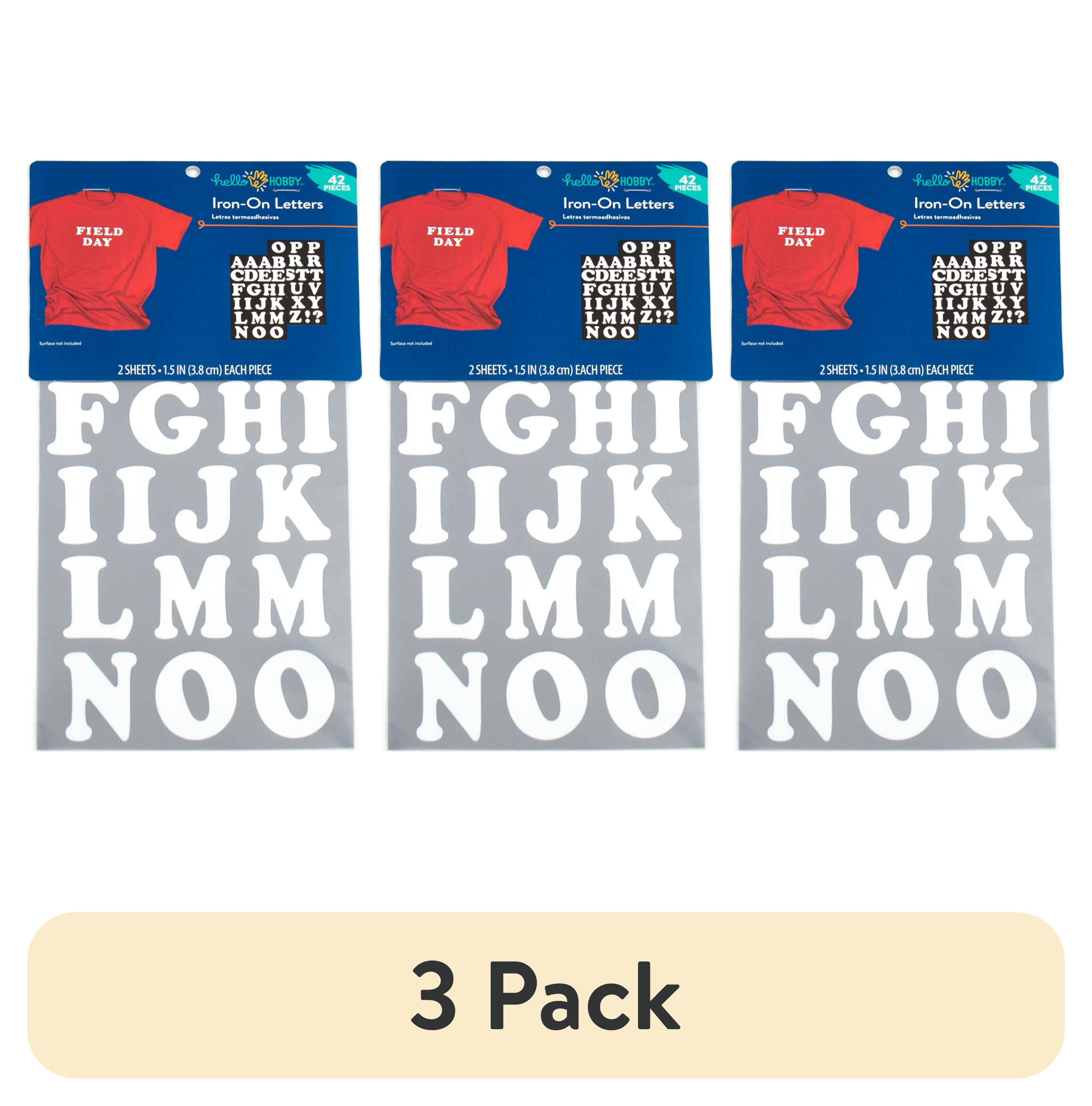 (3 pack) Hello Hobby 1.5 " White Cooper Iron-On Letters, 42 Pieces A-Z ...