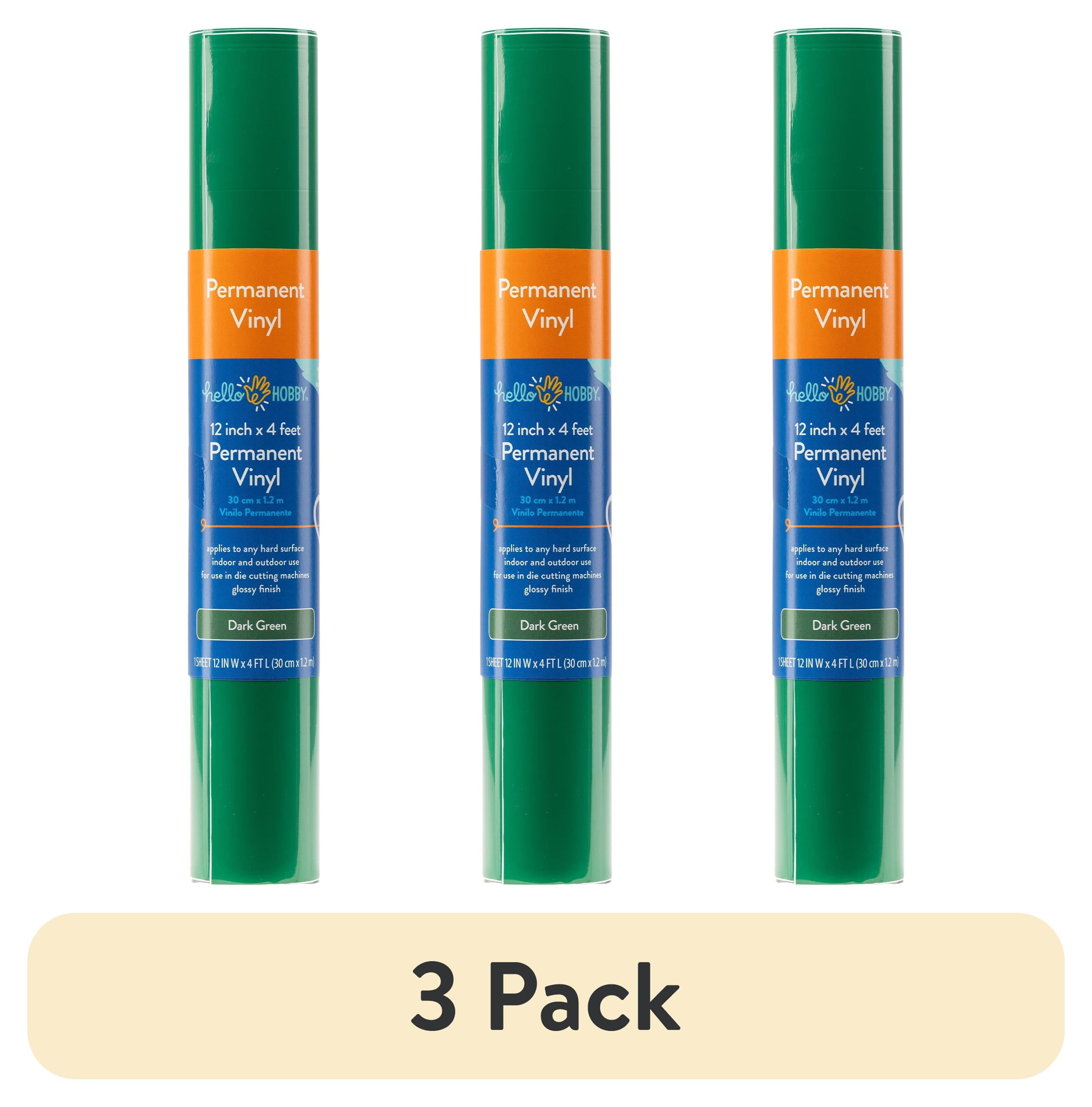 (3 pack) Hello Hobby 12" x 4' Dark Green Permanent Craft Vinyl Roll ...