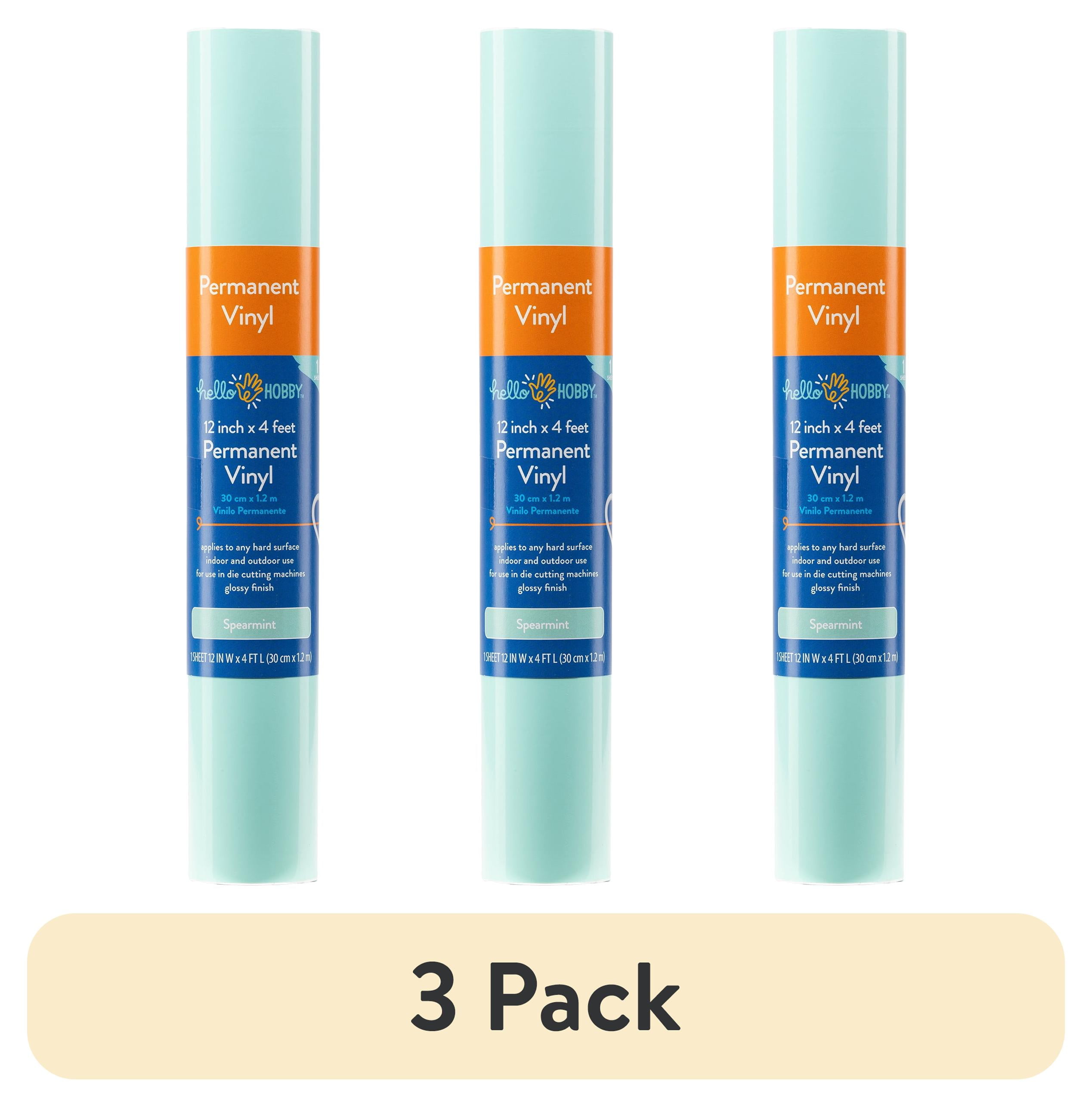 (3 pack) Hello Hobby 12" x 4' Spearmint Permanent Craft Vinyl Roll ...