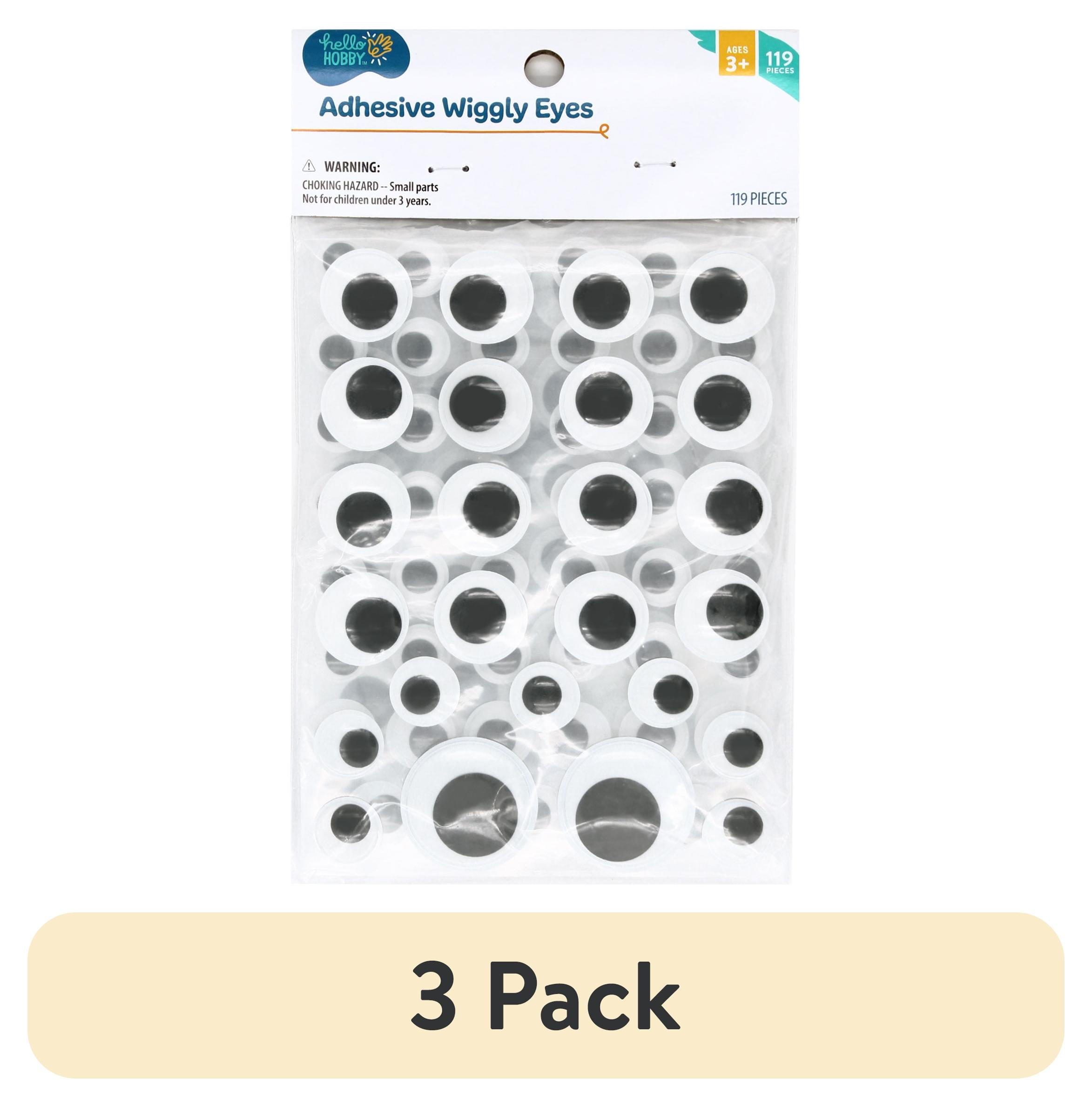 (3 pack) Hello Hobby Black & White Adhesive Stick On Googly Eyes for Crafts, 119 Count - Walmart.com