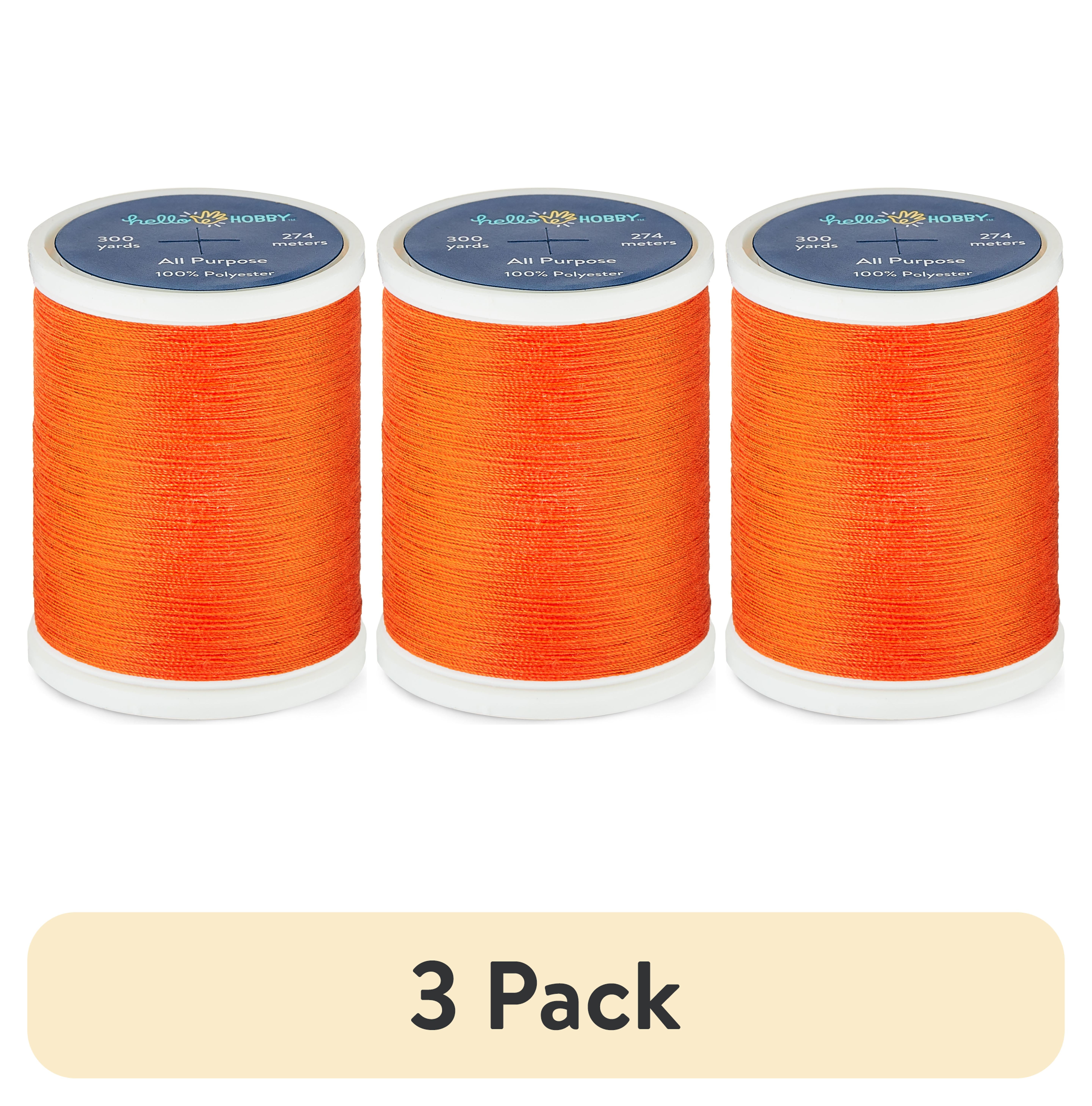 (3 pack) Hello Hobby Bright Orange 100% Polyester All Purpose Thread ...
