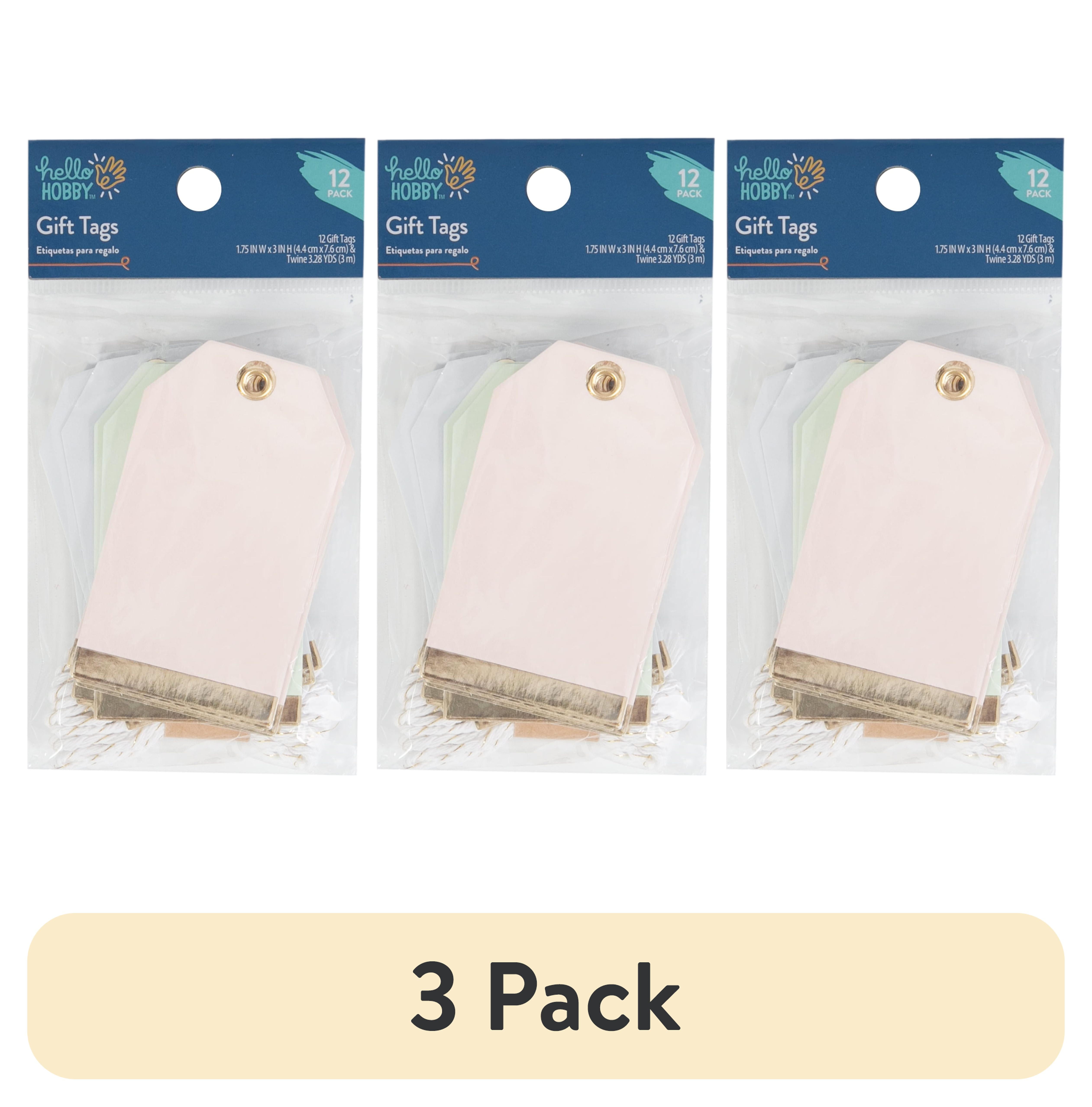 (3 pack) Hello Hobby Cardstock Tags and Twine, Assorted Pastel Colors ...