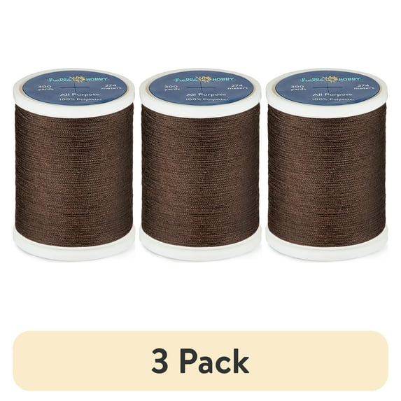 (3 pack) Hello Hobby Dark Mocha Brown 100% Polyester All Purpose Thread ...