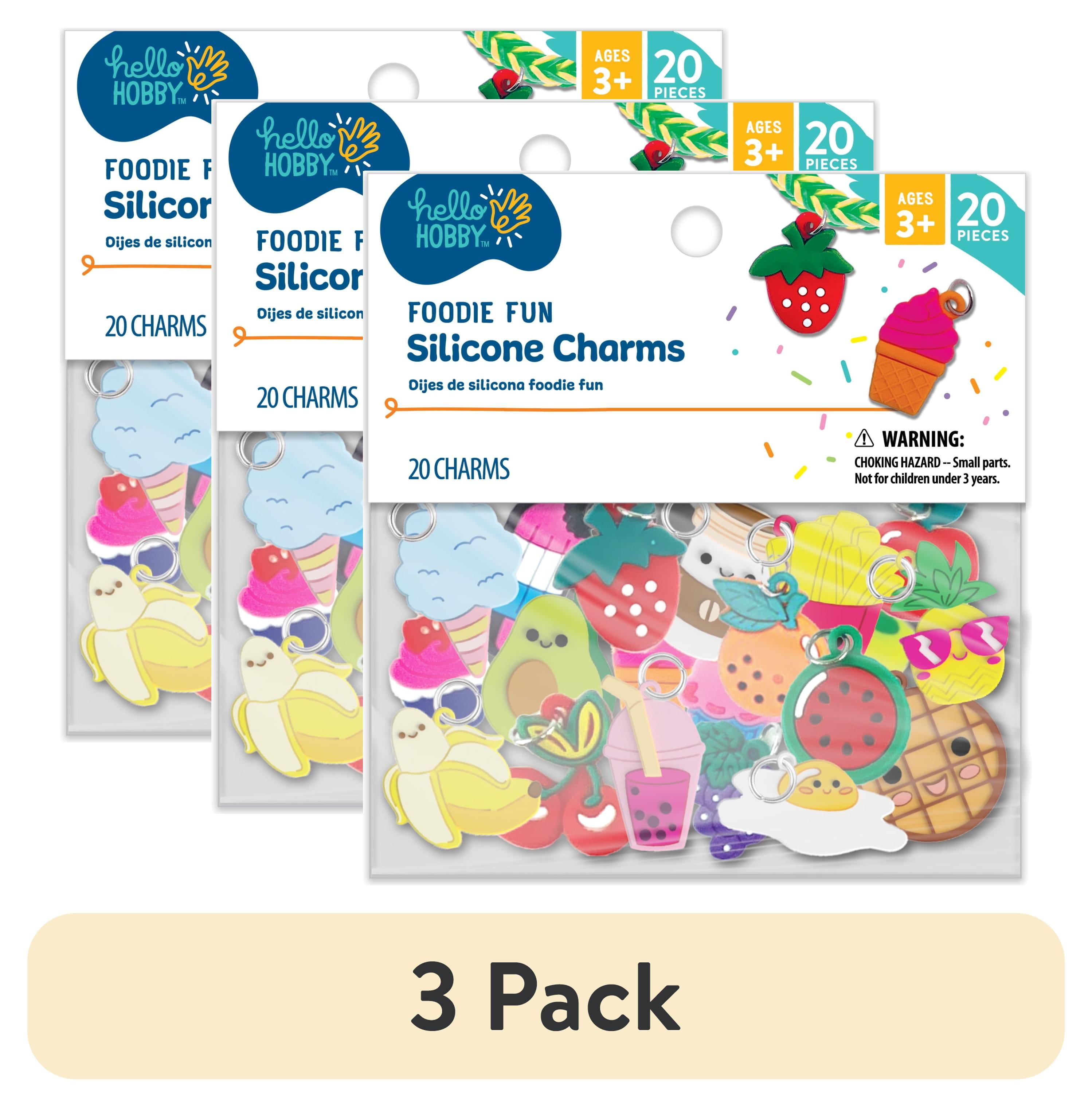 (3 pack) Hello Hobby Silicone Charms for Crafts, Foodie Fun, Unisex ...