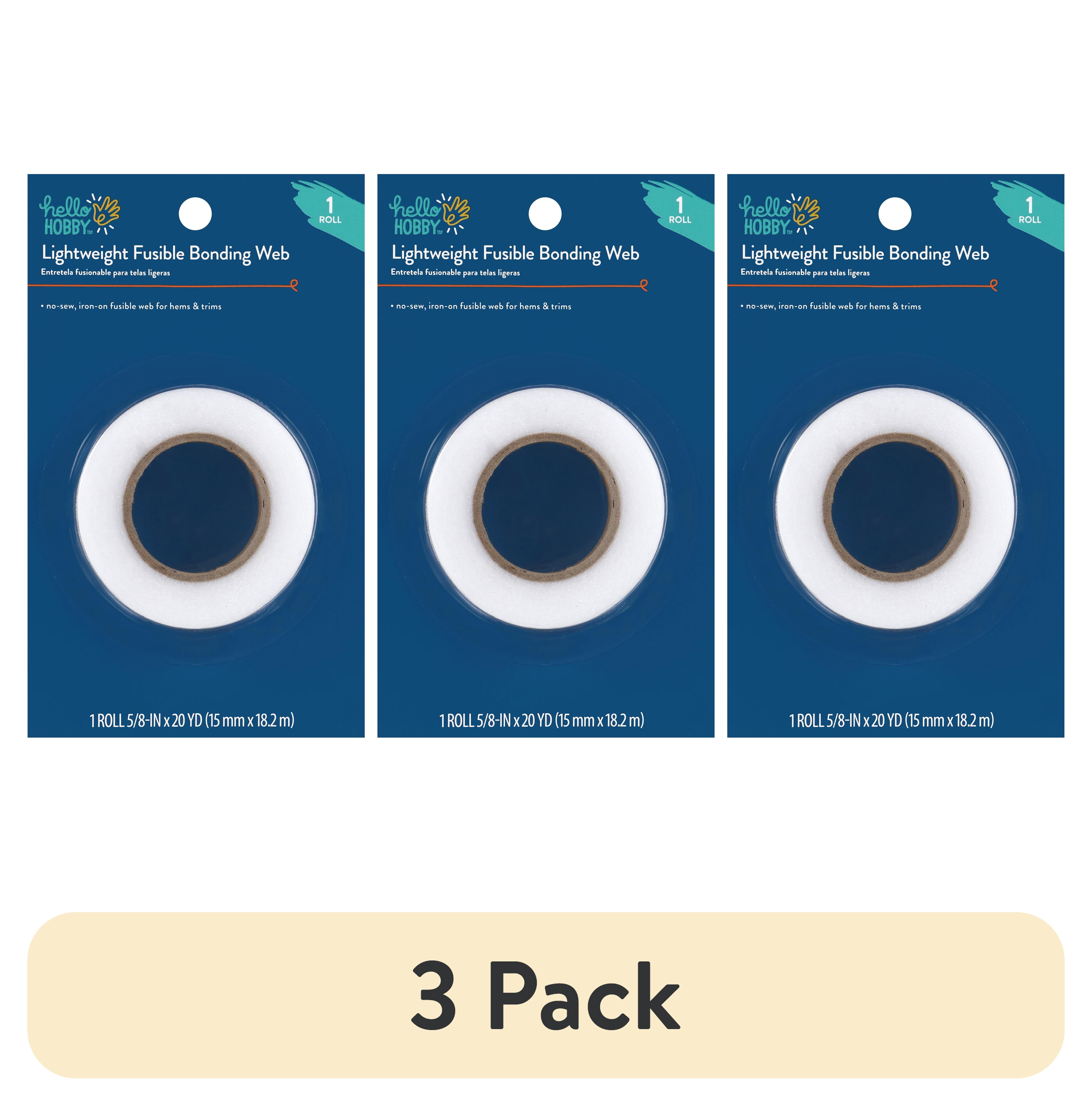 (3 pack) Hello Hobby Lightweight Iron-on Fusible Bonding Web, White, 20 ...