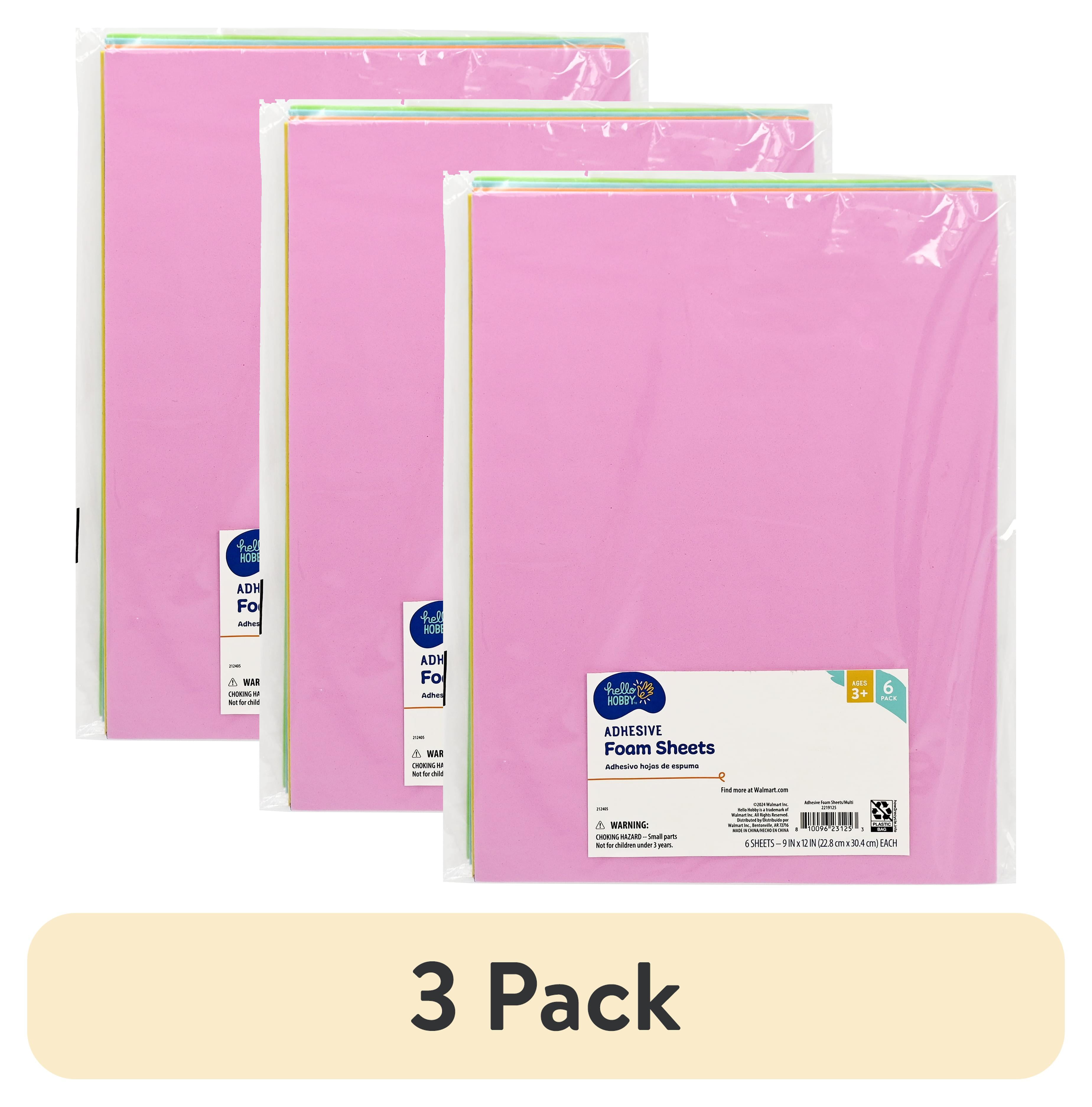 (3 pack) Hello Hobby Multicolor Foam Sheets for Crafting, 6 Piece Set ...