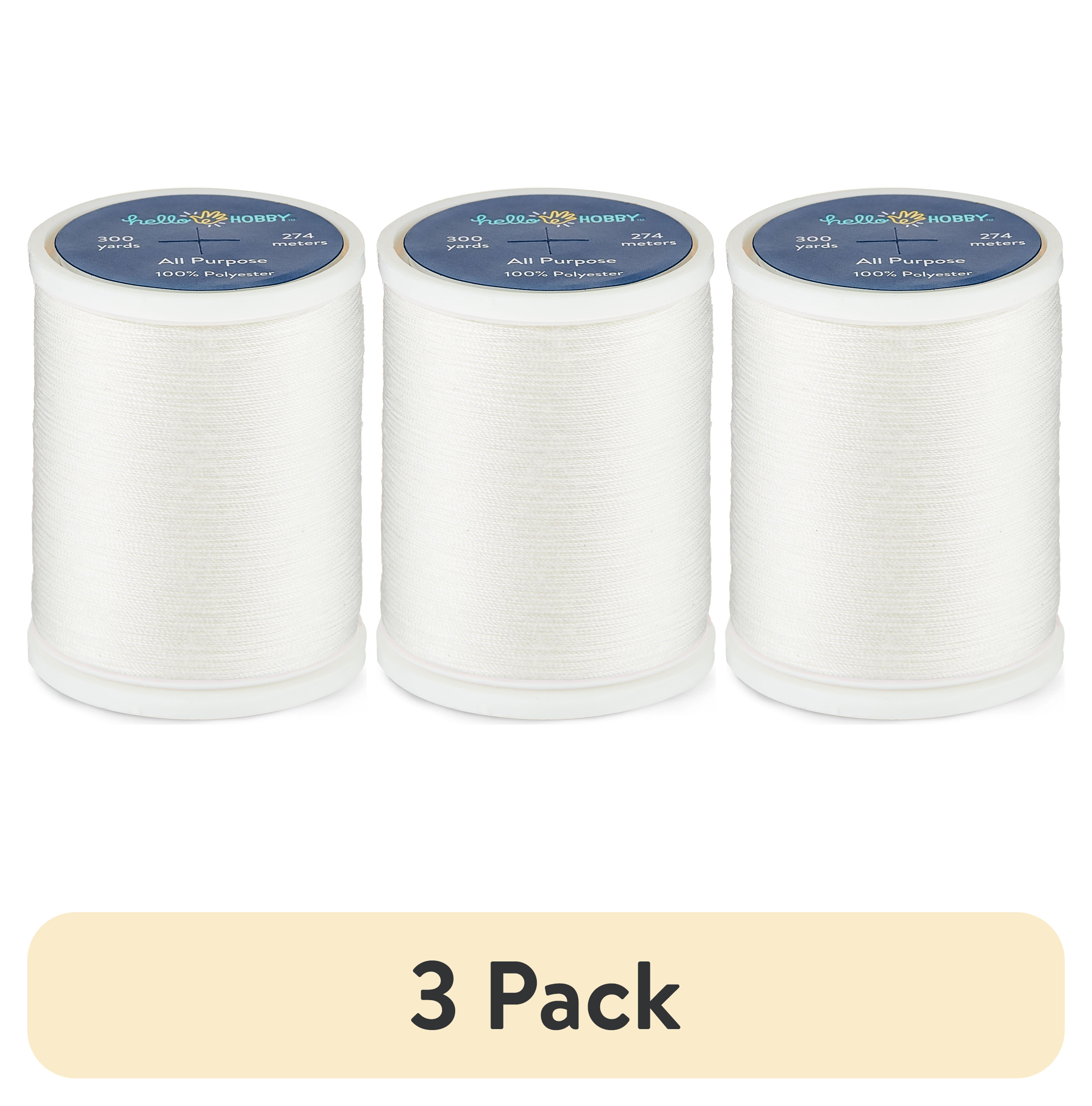(3 pack) Hello Hobby Off-White 100% Polyester All Purpose Thread, 300 Yards - Walmart.com