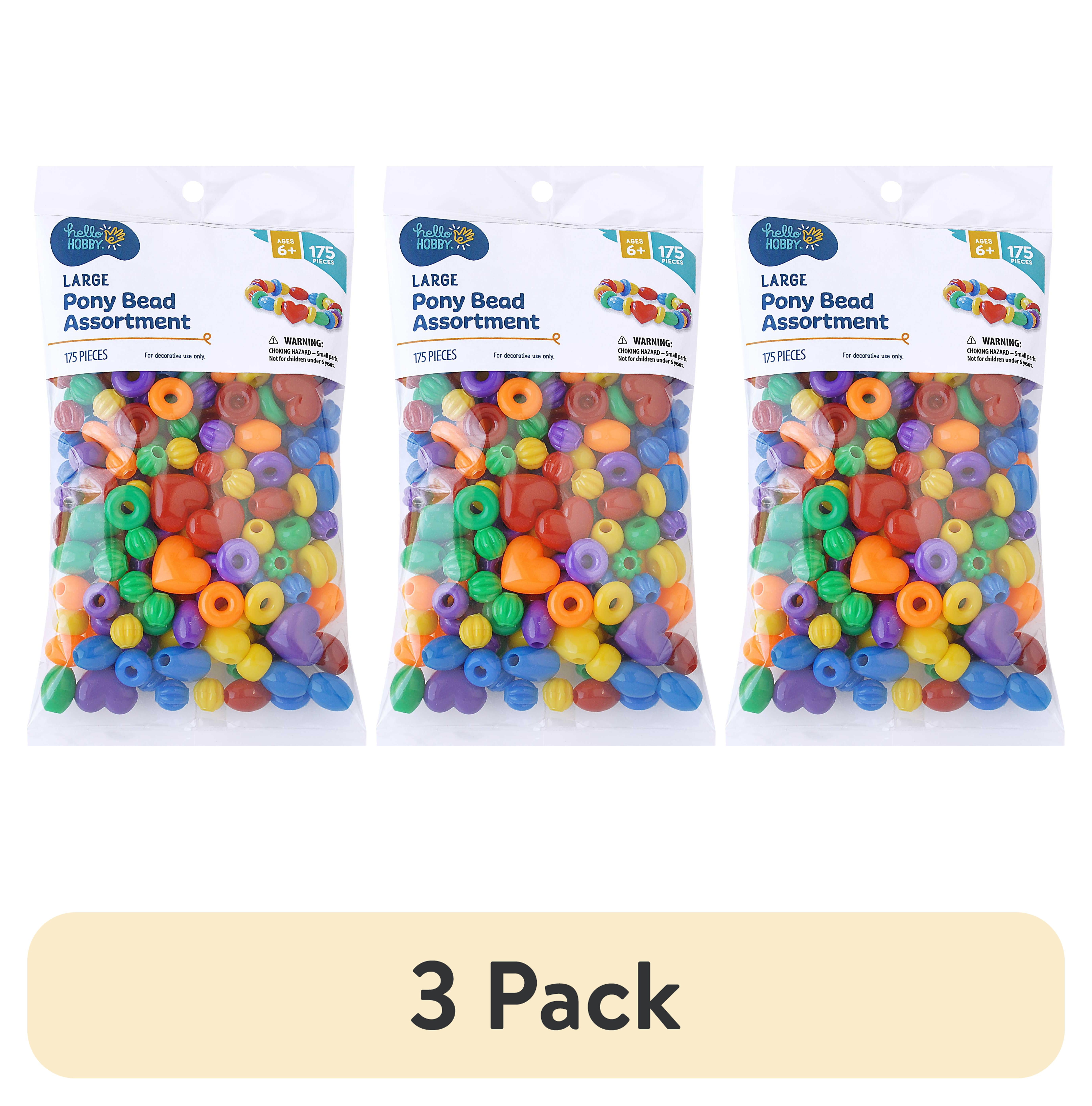 (3 pack) Hello Hobby Shaped Bead Mix, Multishaped, 175 Pieces, Beads ...