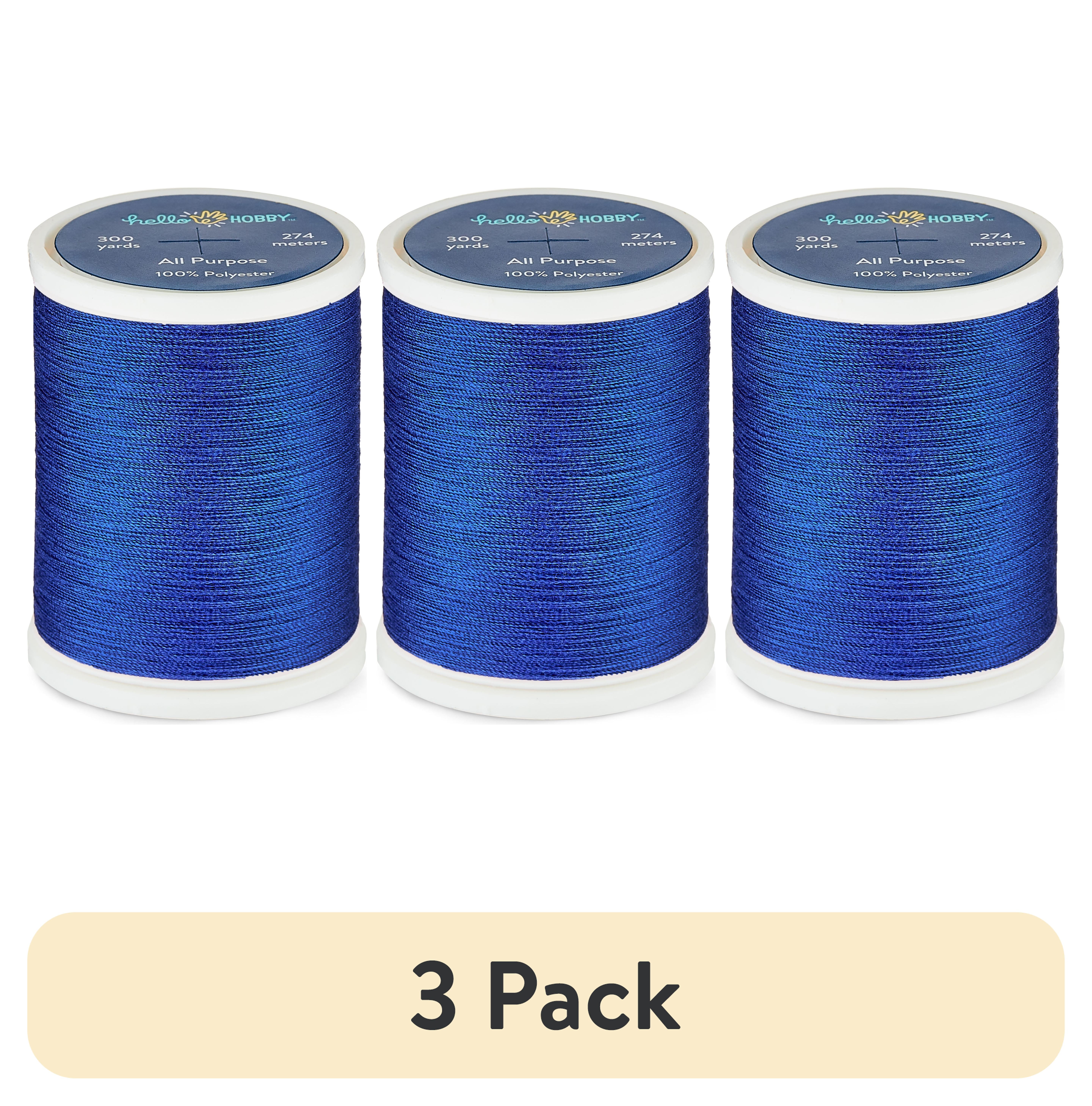 (3 pack) Hello Hobby Royal Blue 100% Polyester All Purpose Thread, 300 ...
