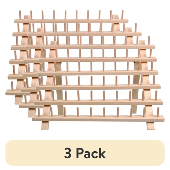 (3 pack) Hello Hobby Wood Thread Spool Rack, Holds 60 Spools - Walmart.com