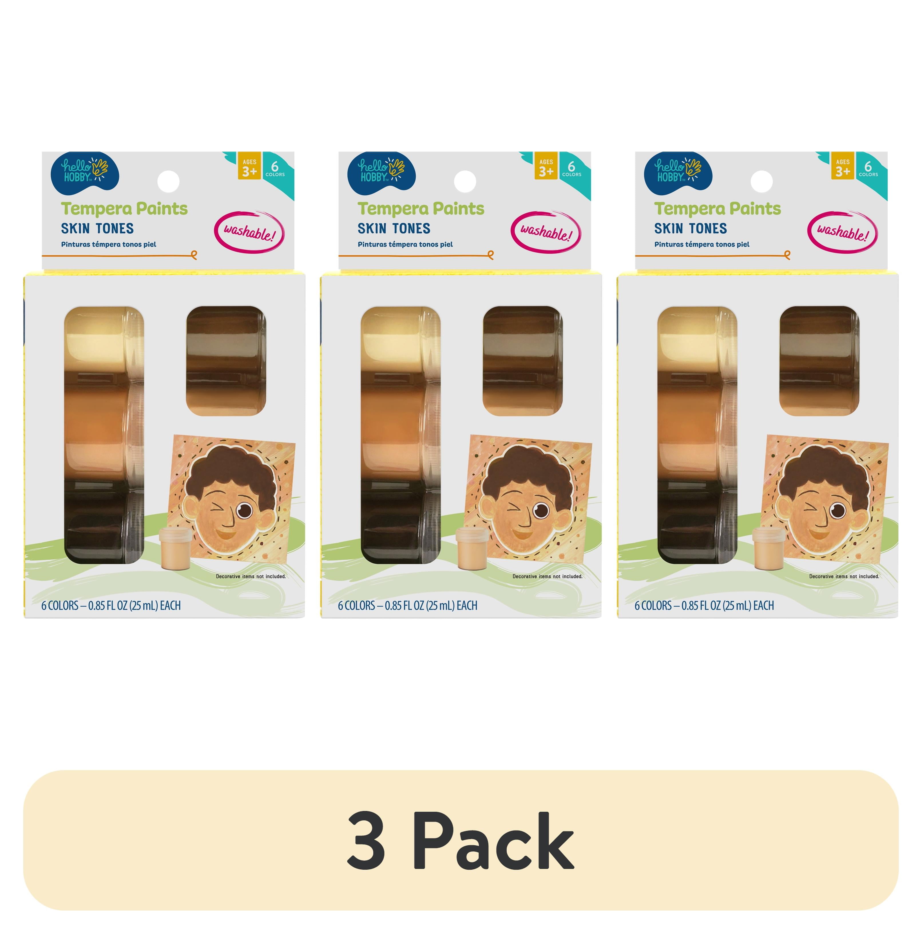 (3 pack) Hello Hobby Washable Tempera Paint Set, Safe & Nontoxic, Skin ...