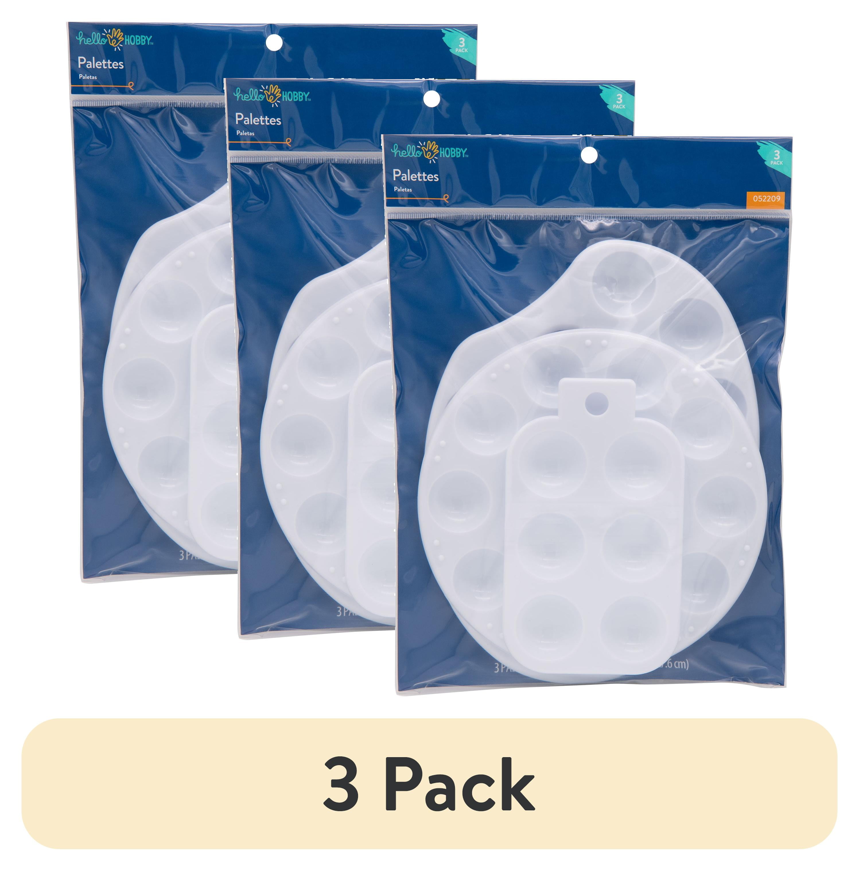 (3 pack) Hello Hobby White Craft Plastic Paint Palettes 3 Pack ...