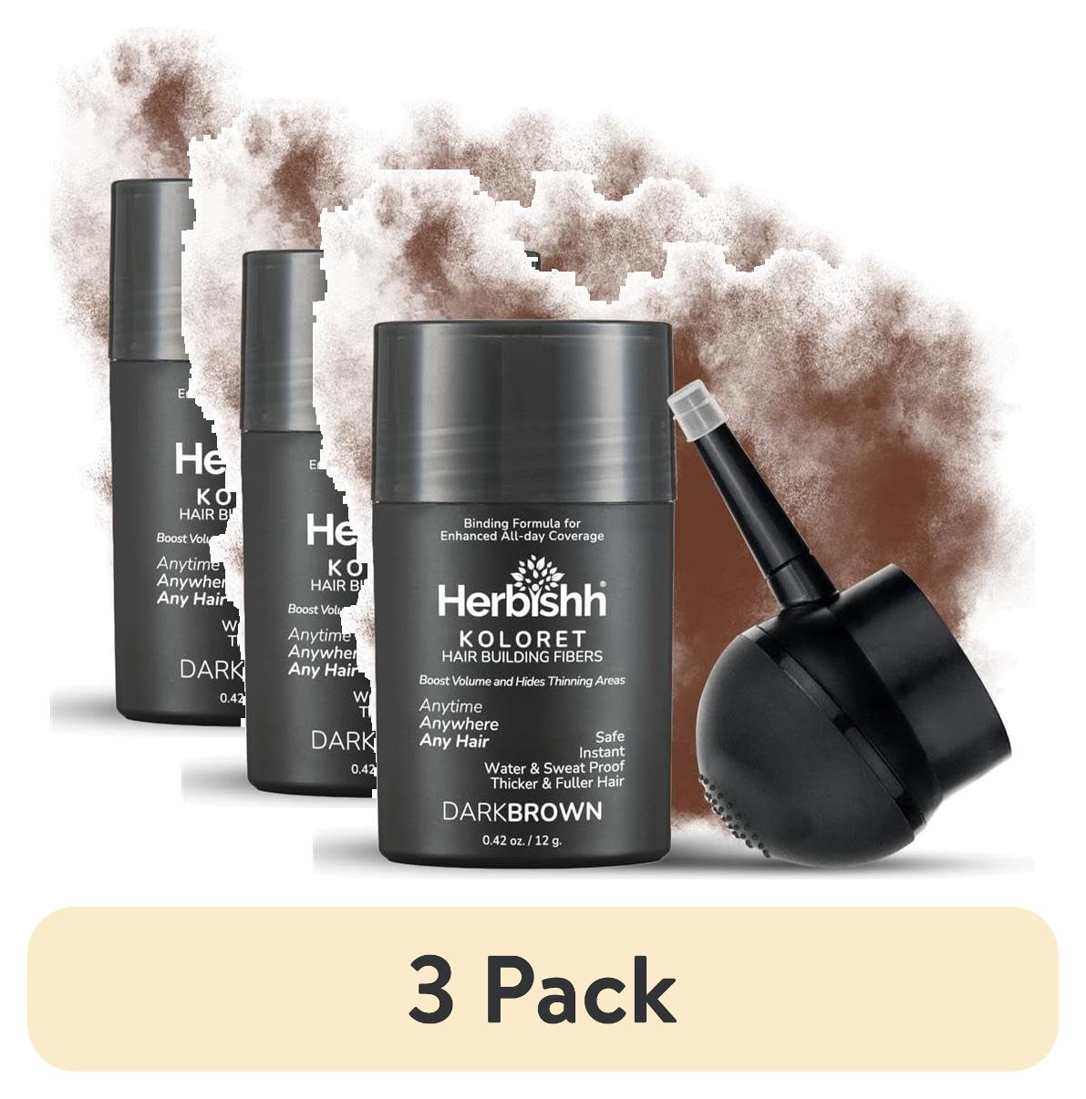 (3 pack) Herbishh Koloret Hair Building Fibers – Dark Brown Powder for ...