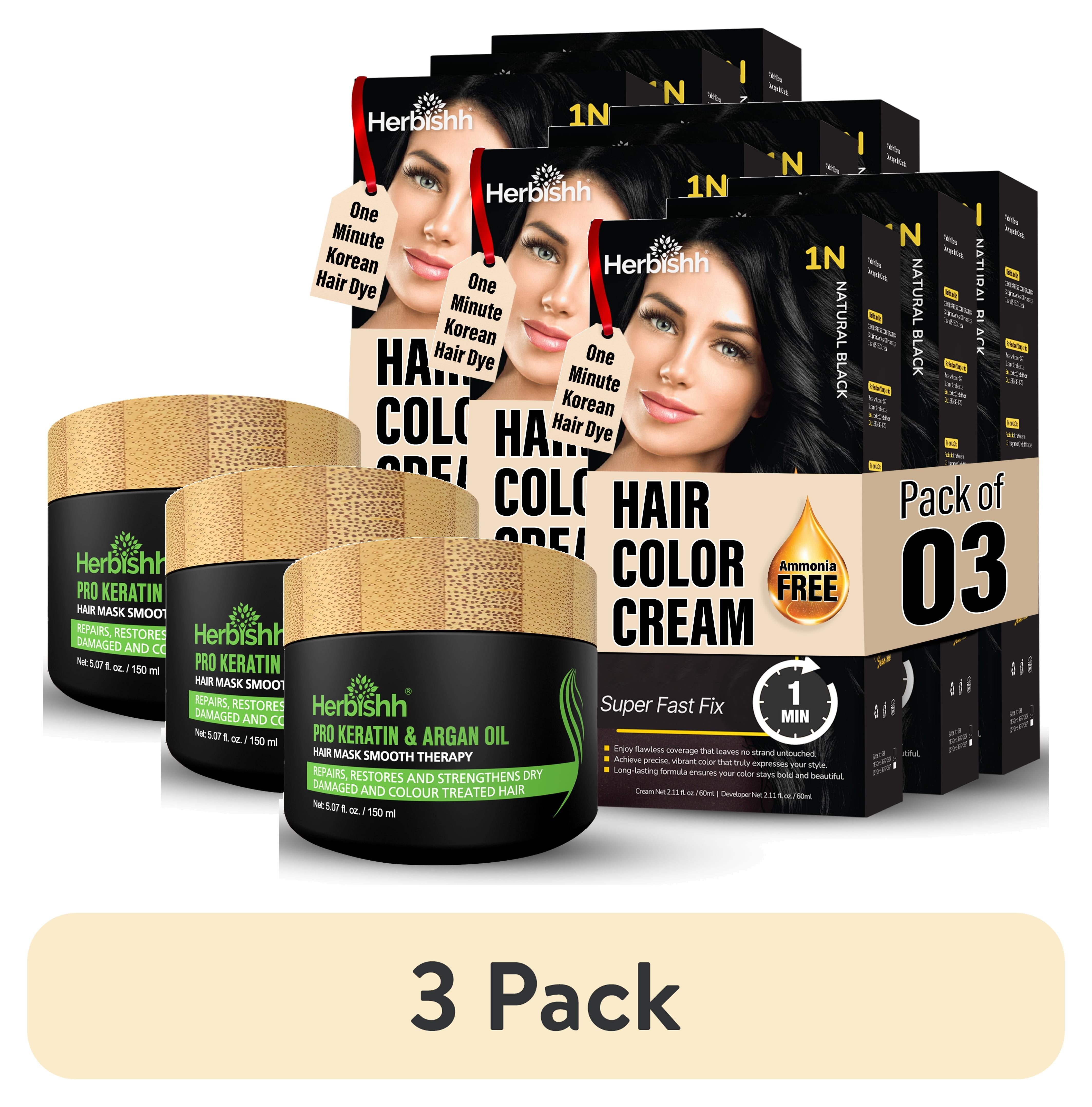 (3 pack) Herbishh Rapid Infusion Hair Color Cream – 1N Natural Black ...