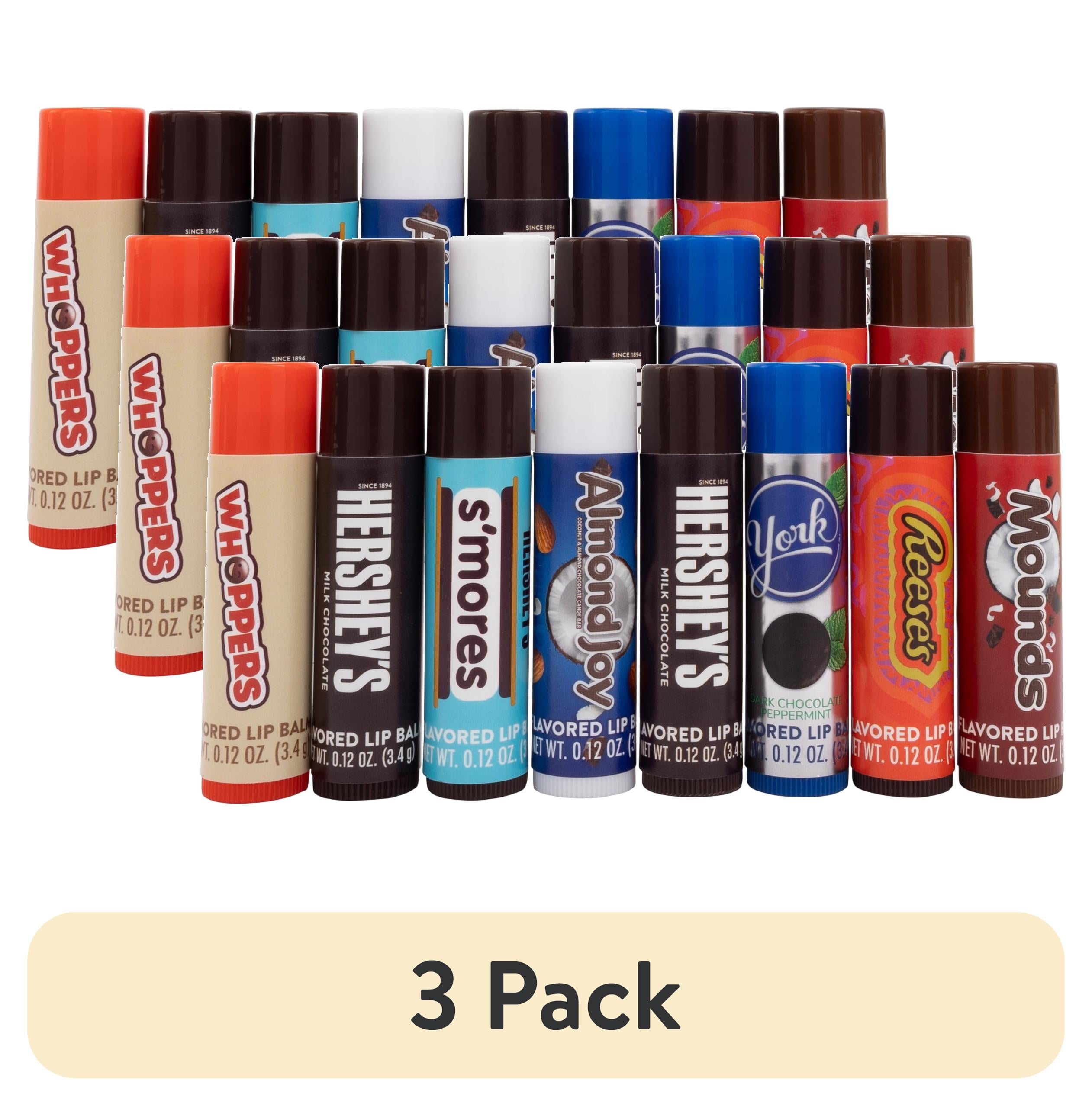 (3 pack) Hershey Tear & Share Lip Balms, 8 Pack, 27.2g, Multiple ...