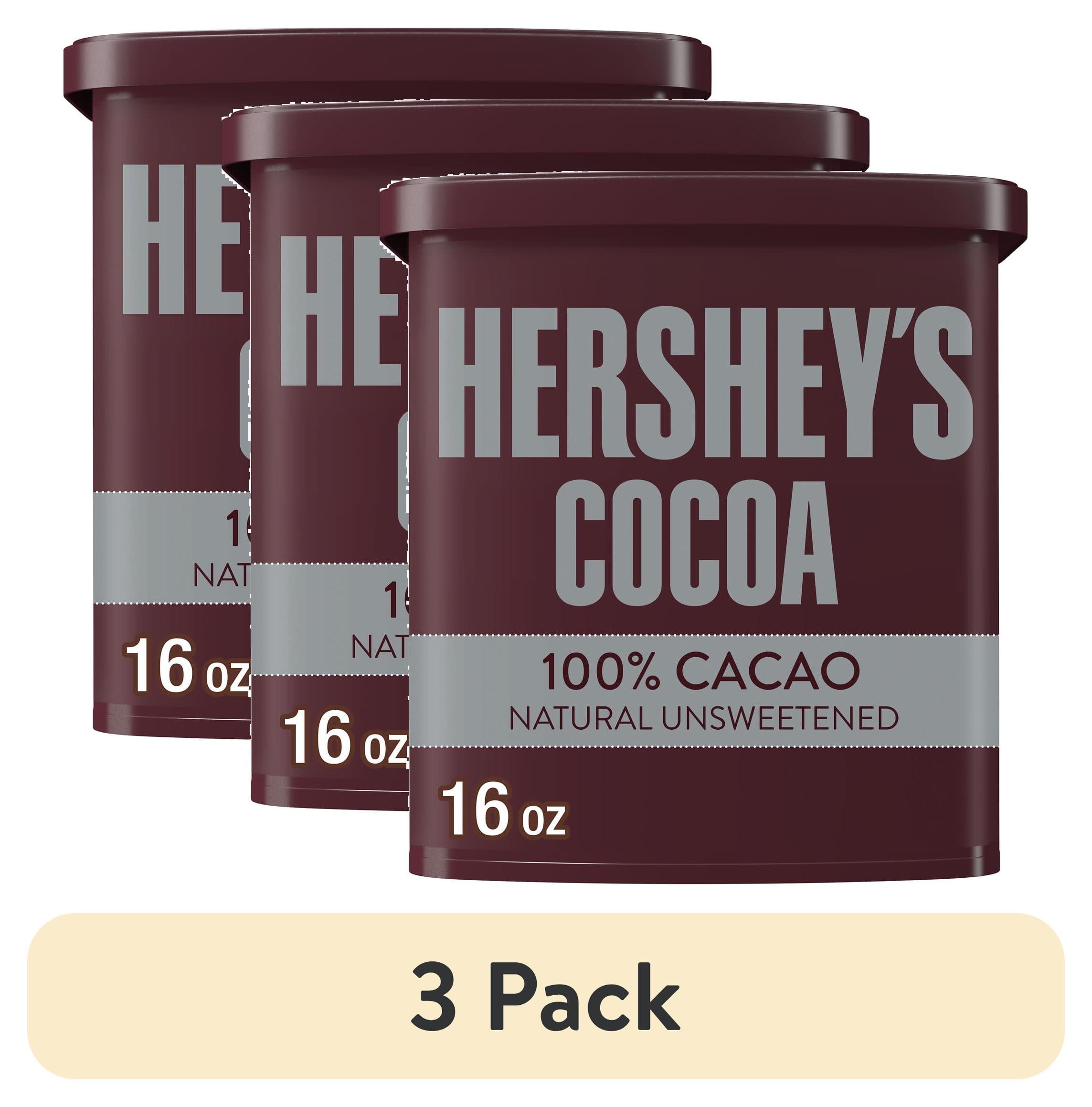 (3 pack) Hershey's Natural Unsweetened Cocoa Powder, Can 16 oz ...