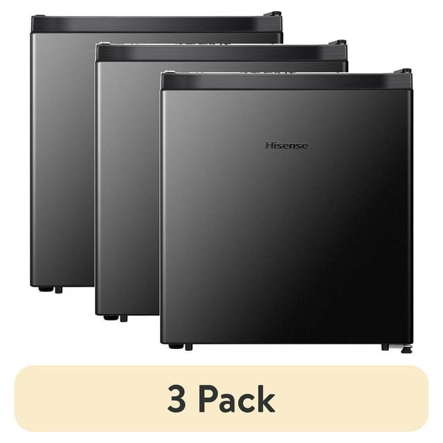 (3 pack) Hisense 1.6 Cu ft Single Door Mini Fridge, Black, Energy Star ...