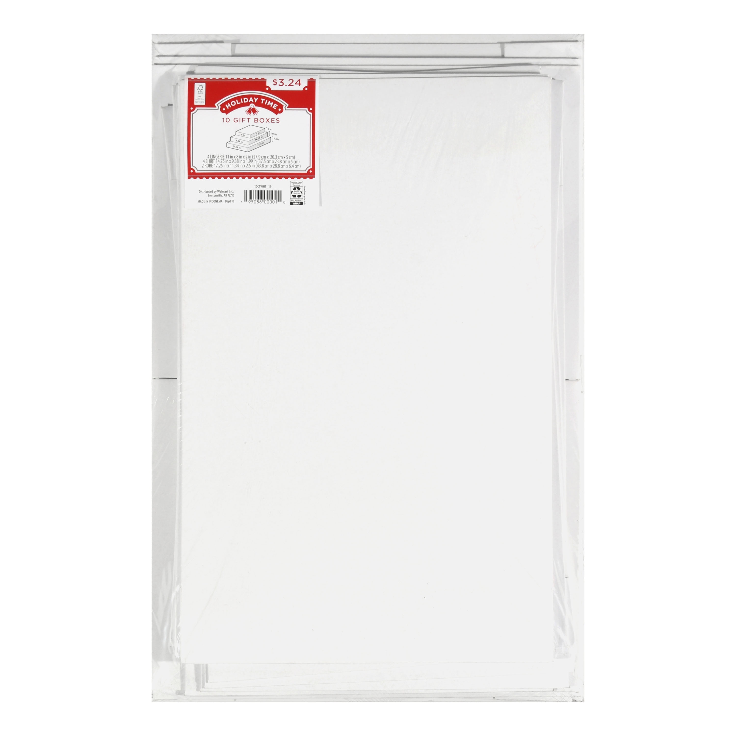 (3 pack) Holiday Time White Gift Boxes 10 Count - Walmart.com