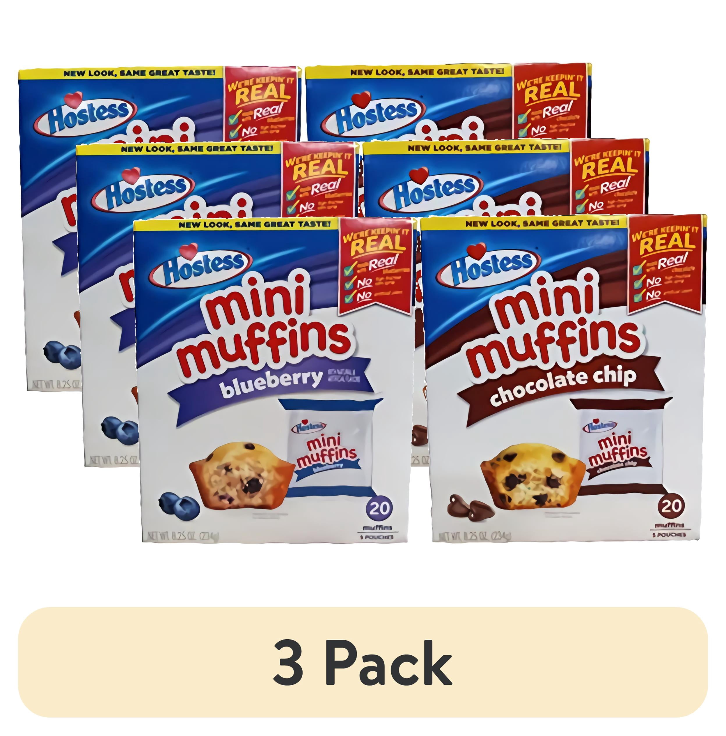 (3 pack) Hostess Blueberry and Chocolate Chip Mini Muffins Combo | 8.25 ...