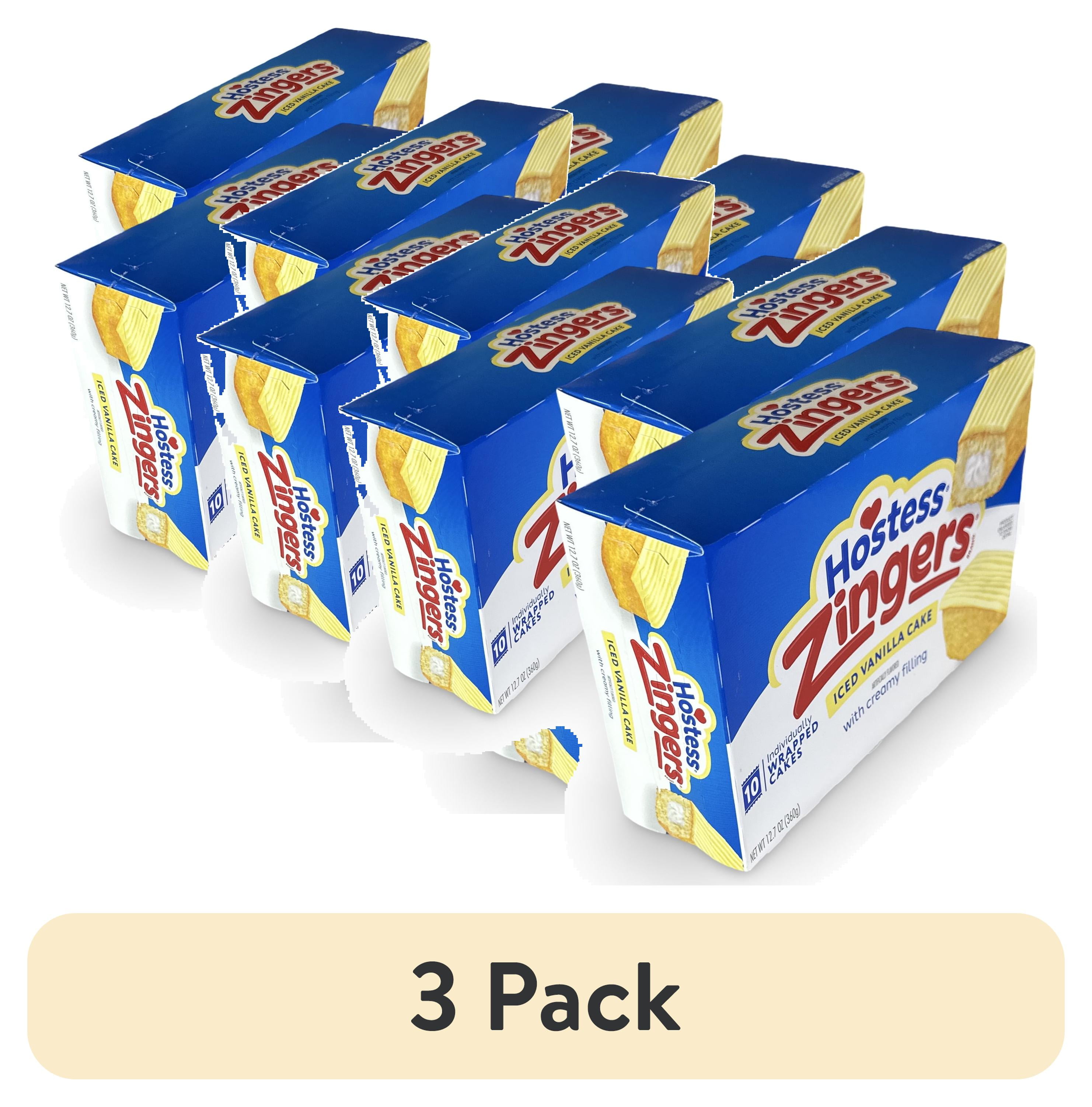 (3 pack) Hostess Zingers Iced Vanilla Cake, 10 Piece (Pack of 4 ...