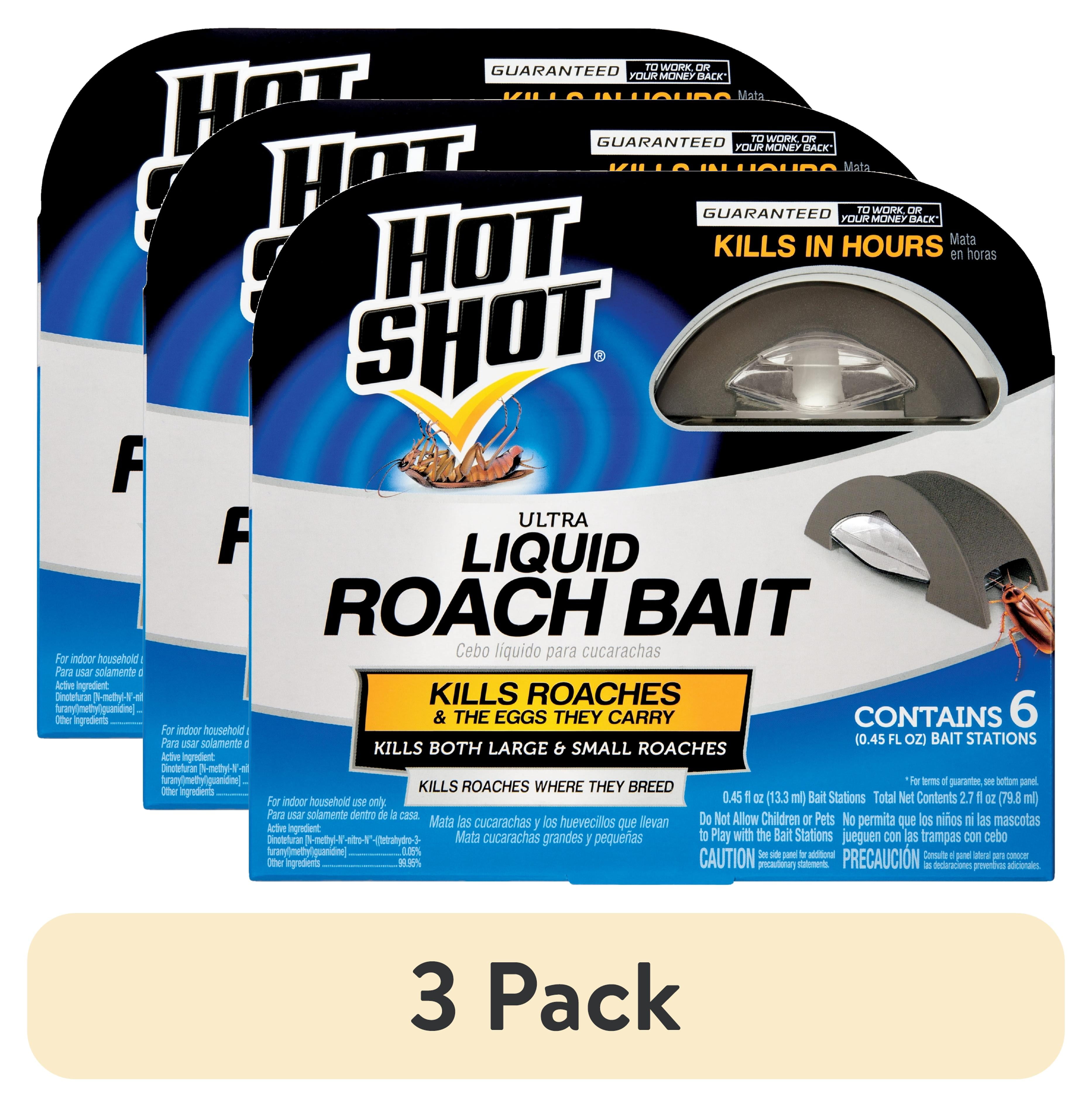 (3 pack) Hot Shot Ultra Liquid Roach Bait Traps, 6 Count, Roach ...