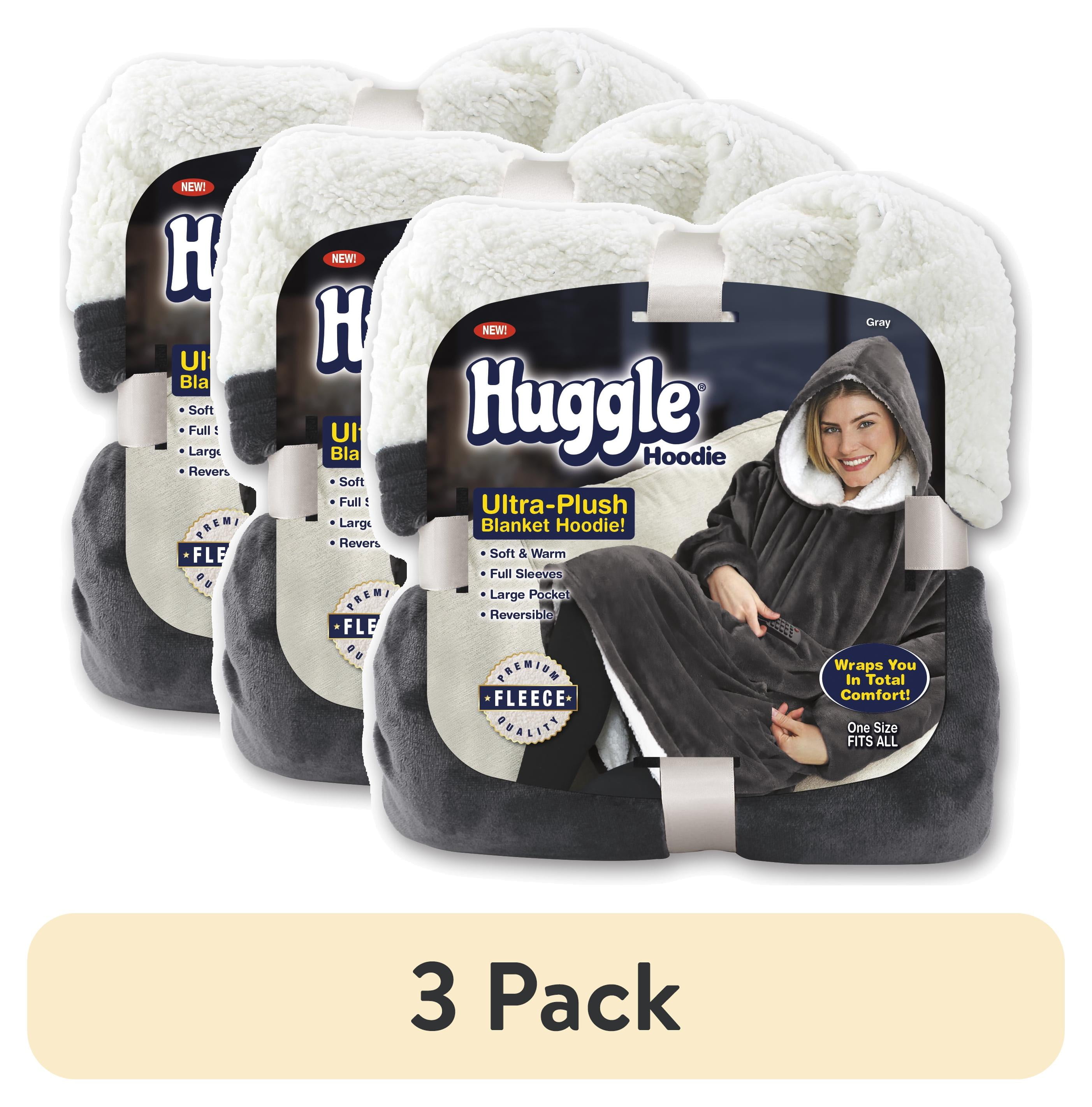 Huggle Blanket Hoodie - Plush Wearable Blanket - Walmart.com