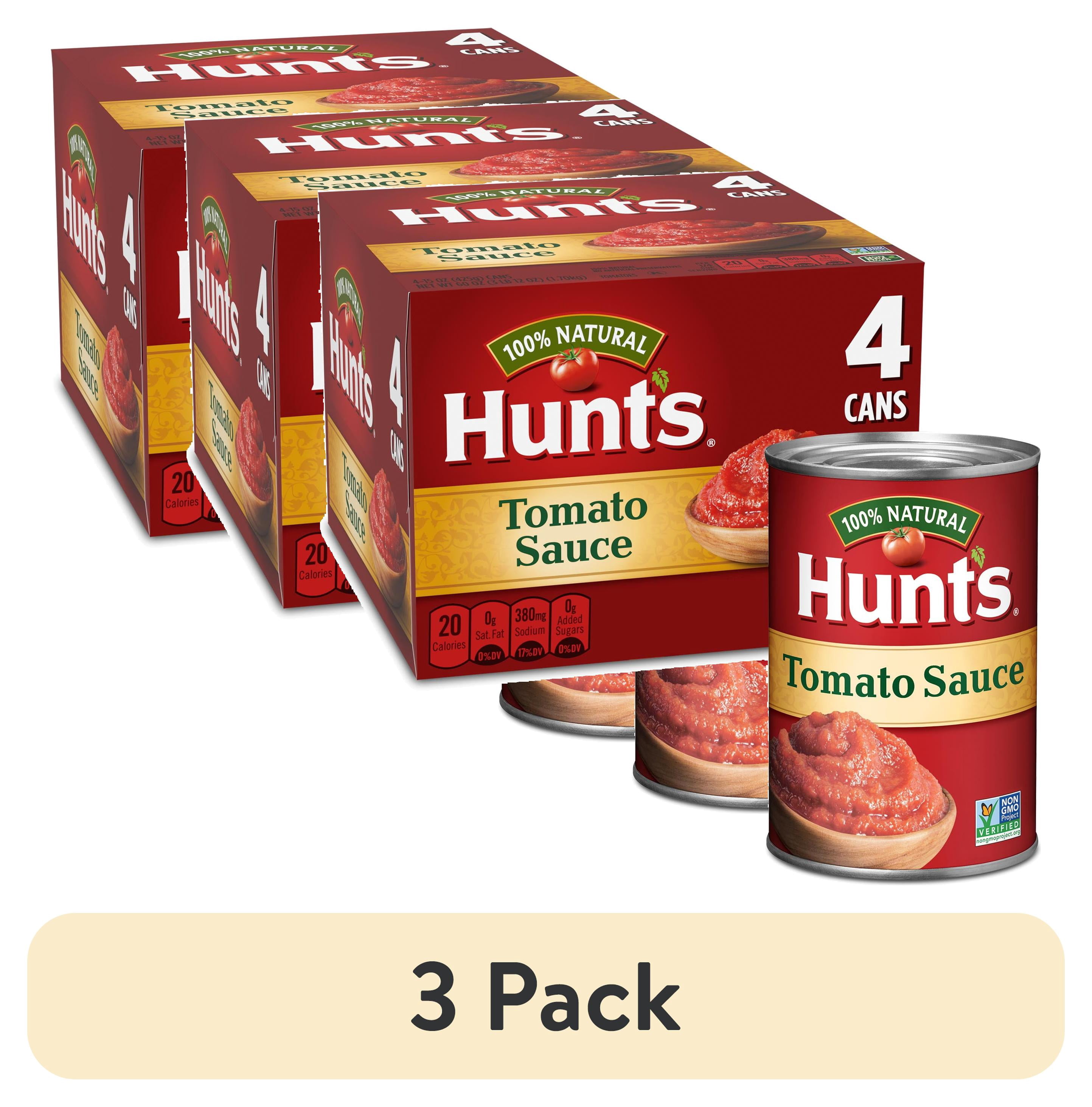 (3 pack) Hunt's 100% Natural Tomato Sauce, 15 oz Can, 4 Count - Walmart.com