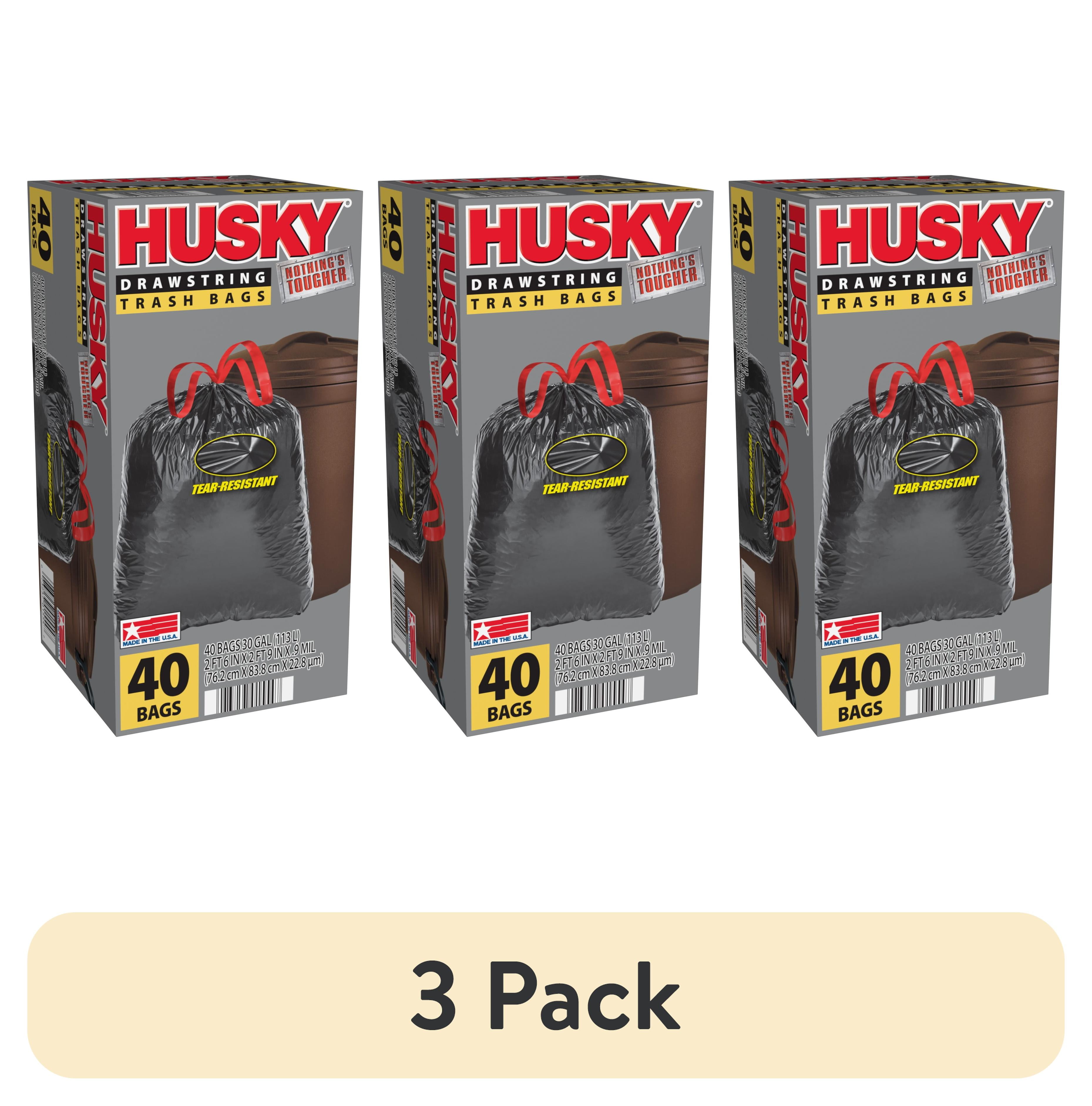 (3 pack) Husky 30 Gallon Large Trash Bags, 40 Bags - Walmart.com