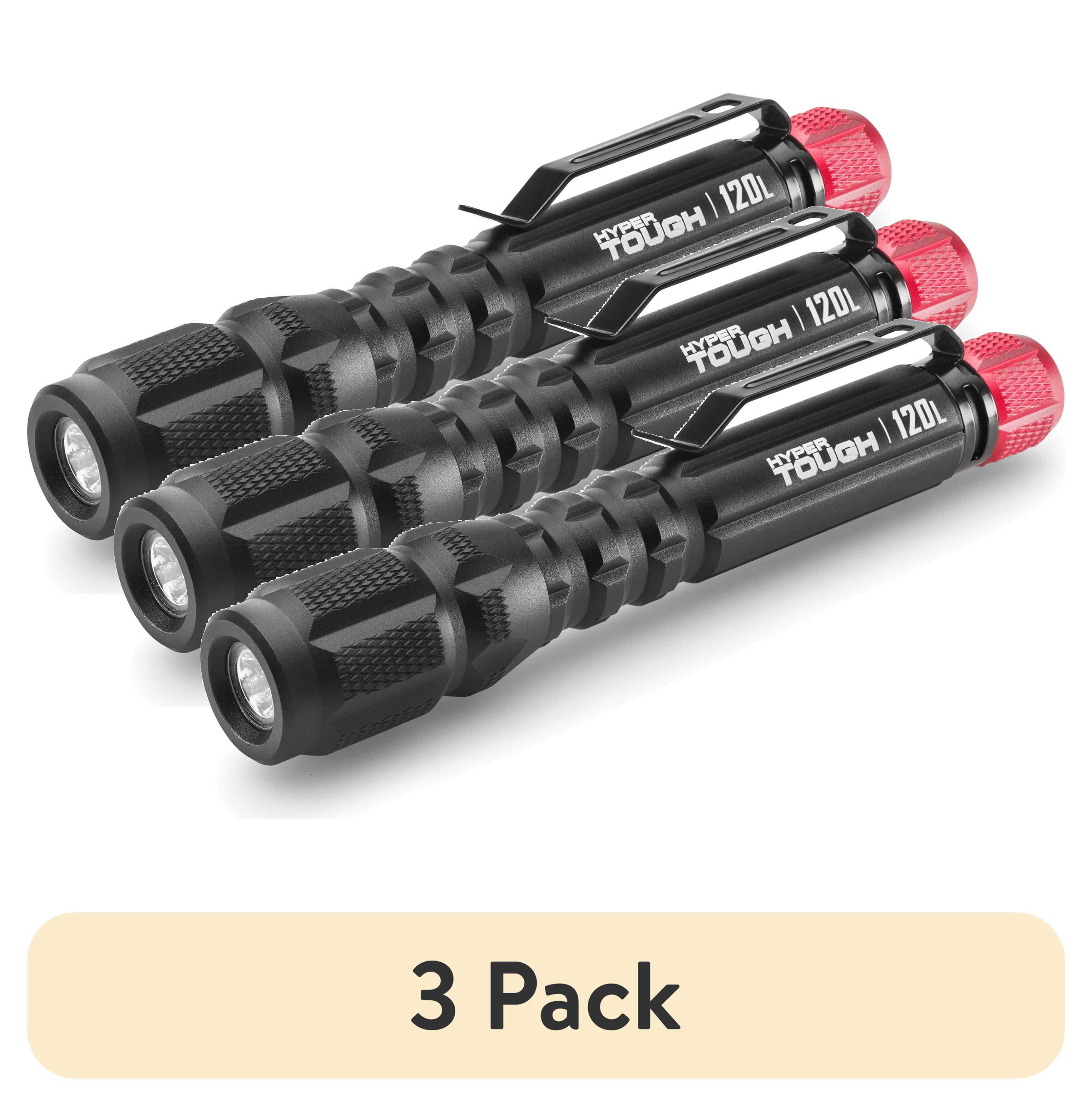 (3 pack) Hyper Tough 120 Lumen LED Pen Light - 2 AAA Batteries Included ...
