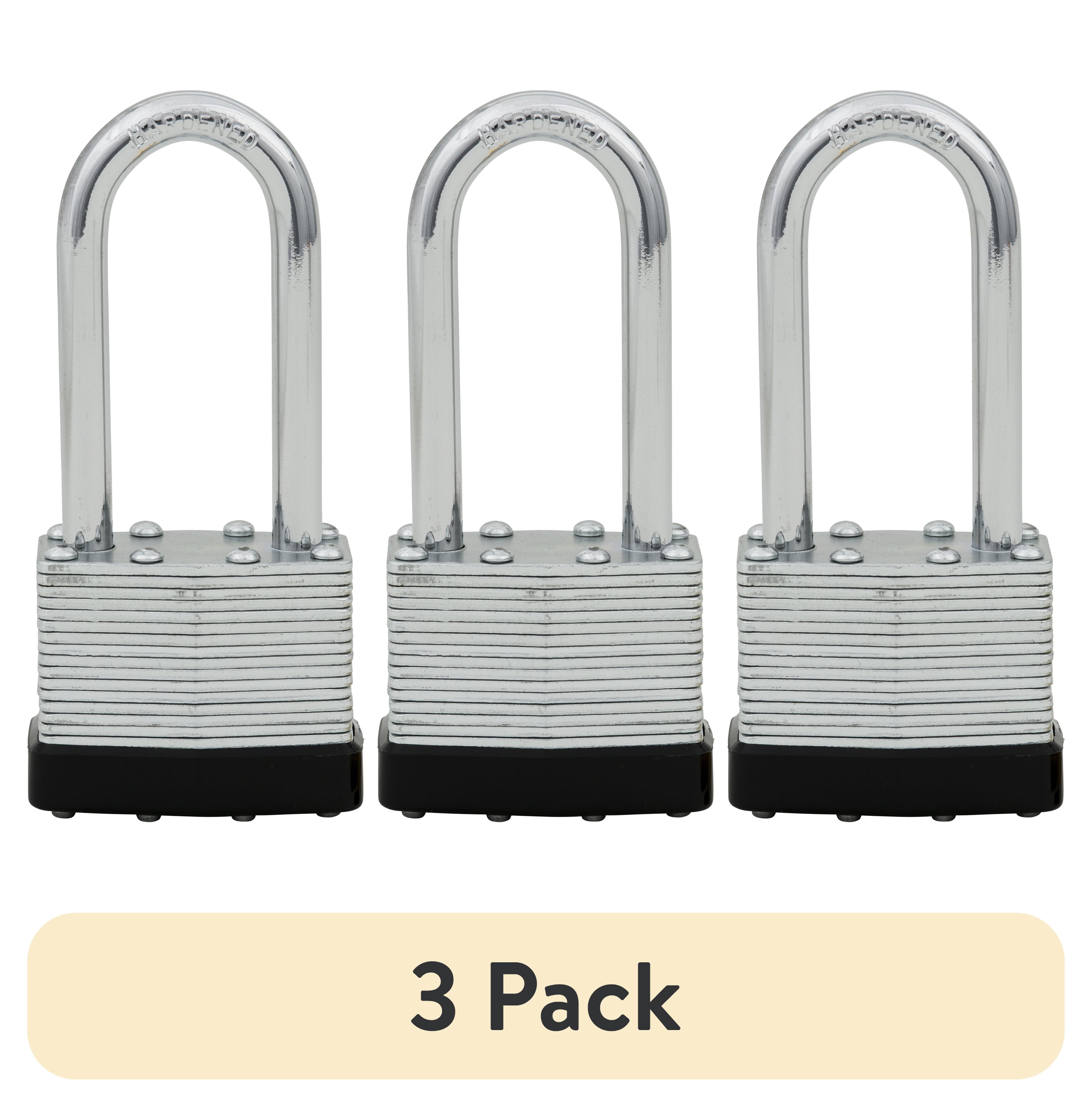 (3 pack) Hyper Tough Laminated Steel 40mm Keyed Padlock with 2 1/2in ...