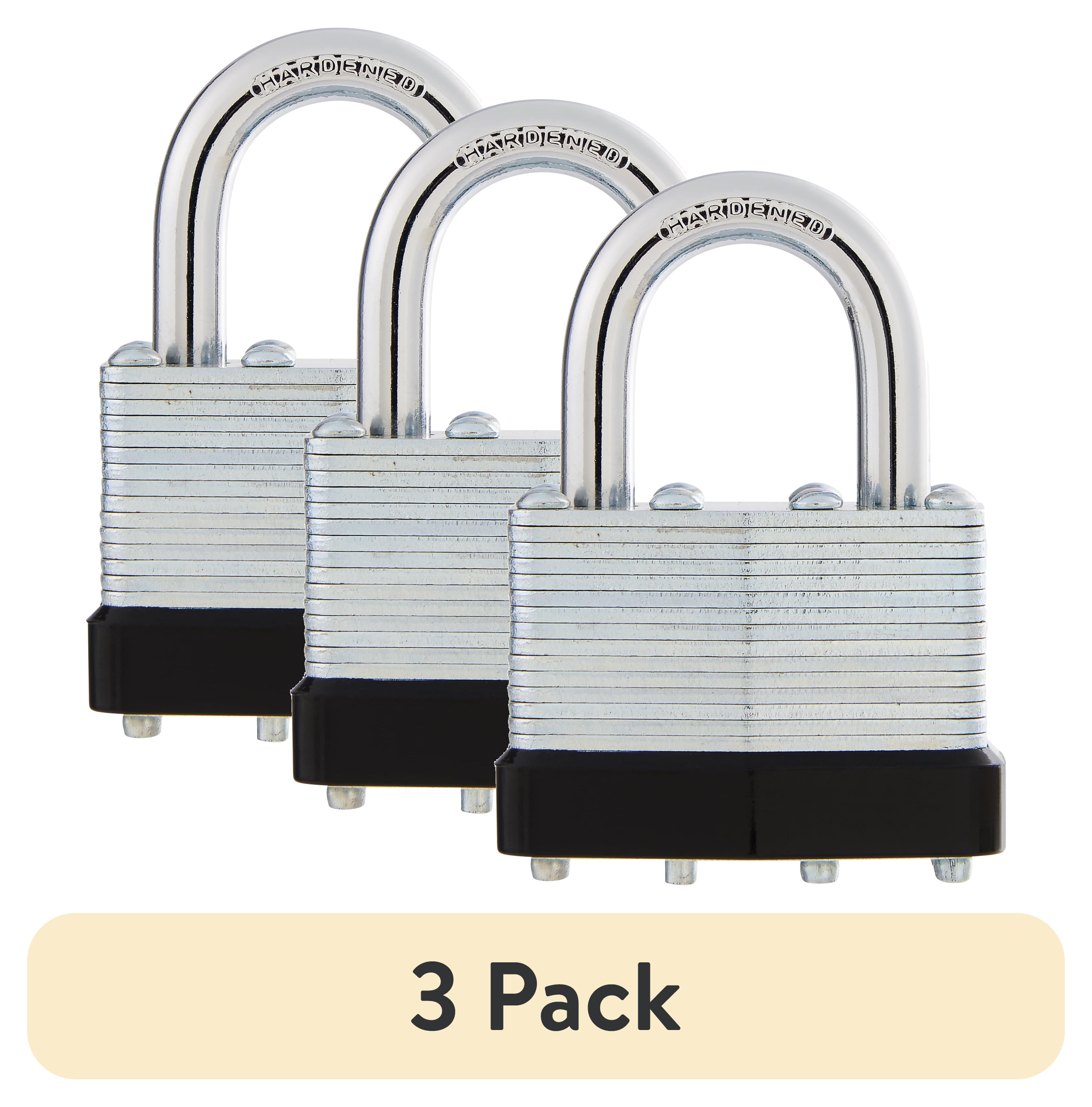 (3 pack) Hyper Tough Laminated Steel Padlock, 44mm Body with 1-3/16 ...